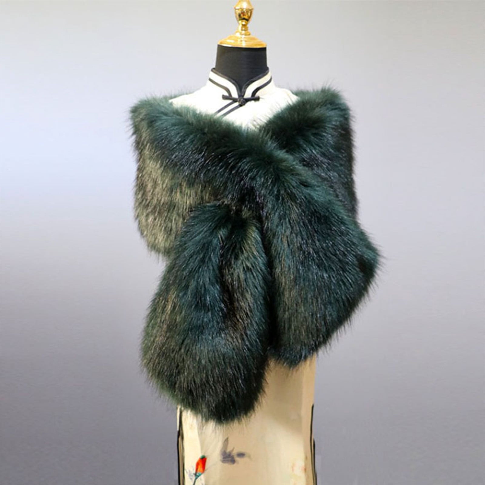 Winter Shawl Under $5! Yannianjz Luxury Faux Fur Cape, Women's Warm ...