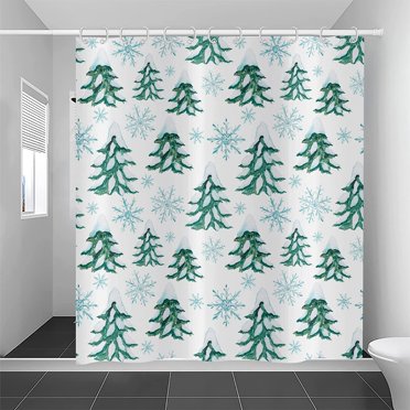 SPXUBZ Chic Boho Christmas Tree Shower Curtain Set with Hooks Bohemian ...