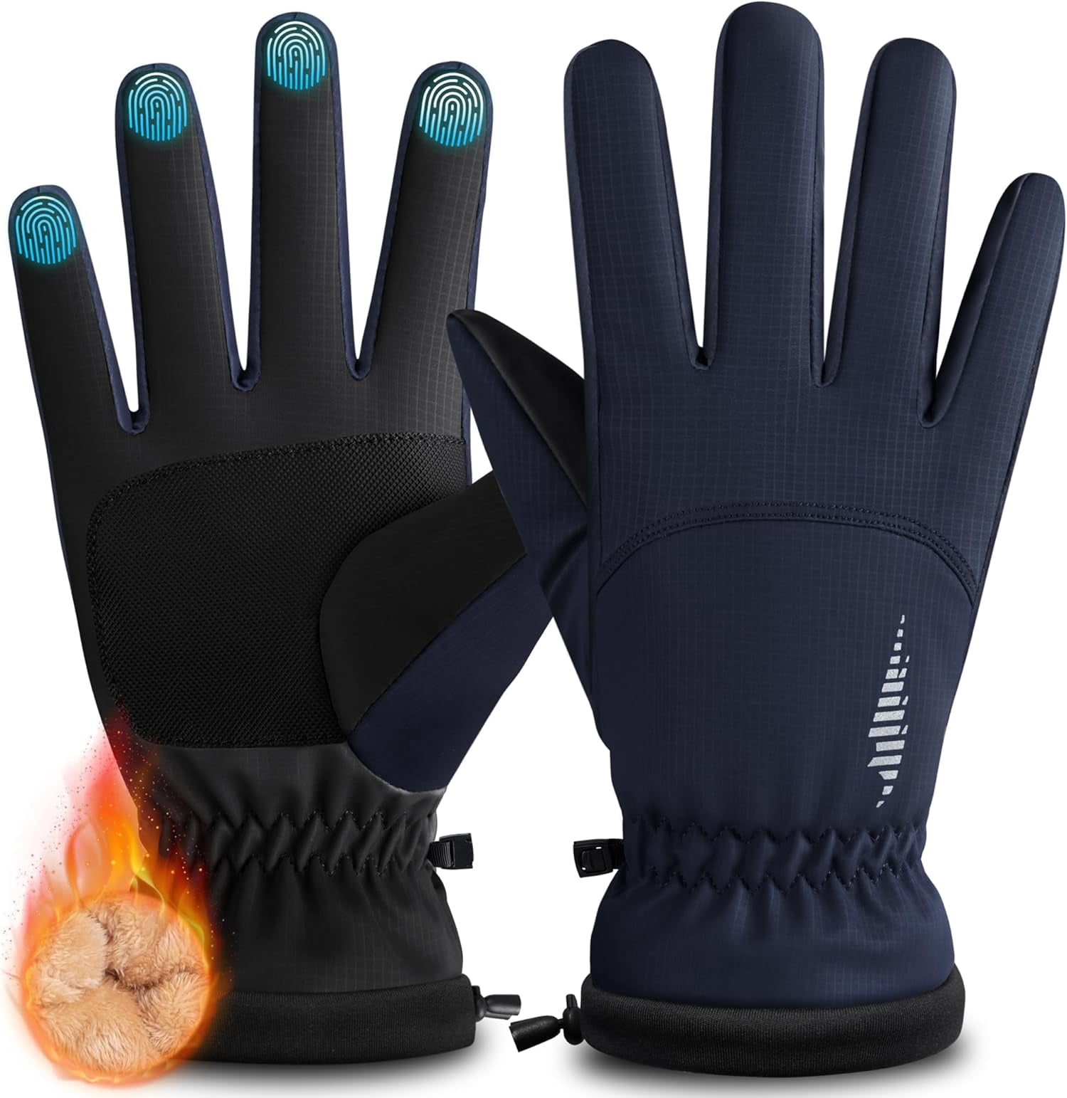 Winter Ski Snow Warm Gloves for Women Men, Windproof Cold Weather ...