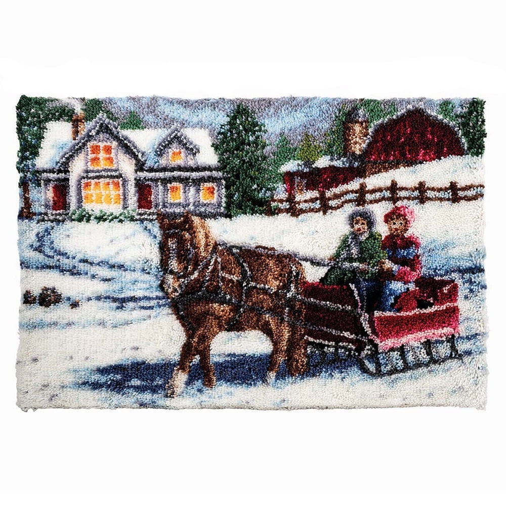 Winter Sleigh | Rug Making Latch Hooking Kit - Walmart.com