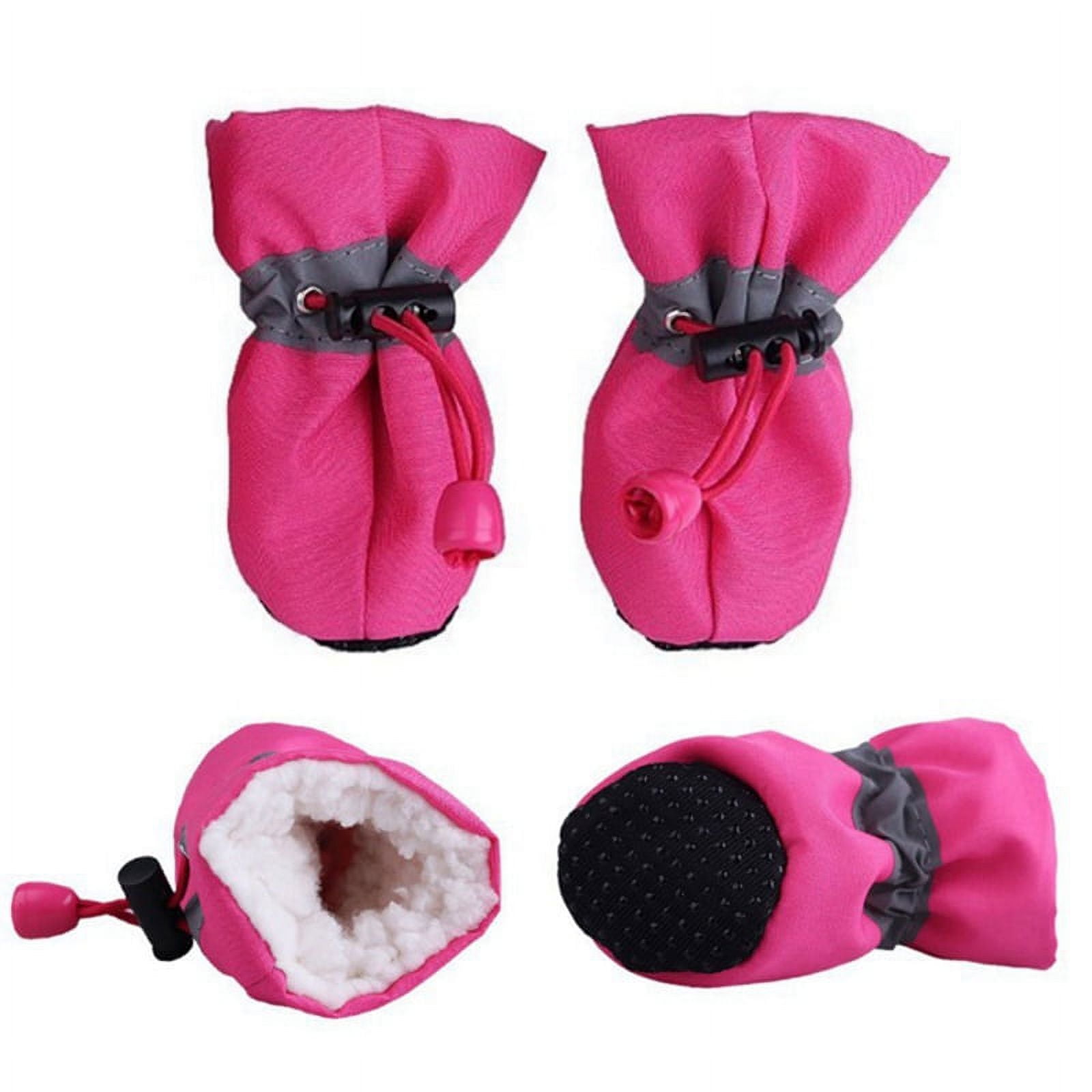 Winter Small Dog Boots Anti-Slip Puppy Shoes Pet Protective Rain Snow ...