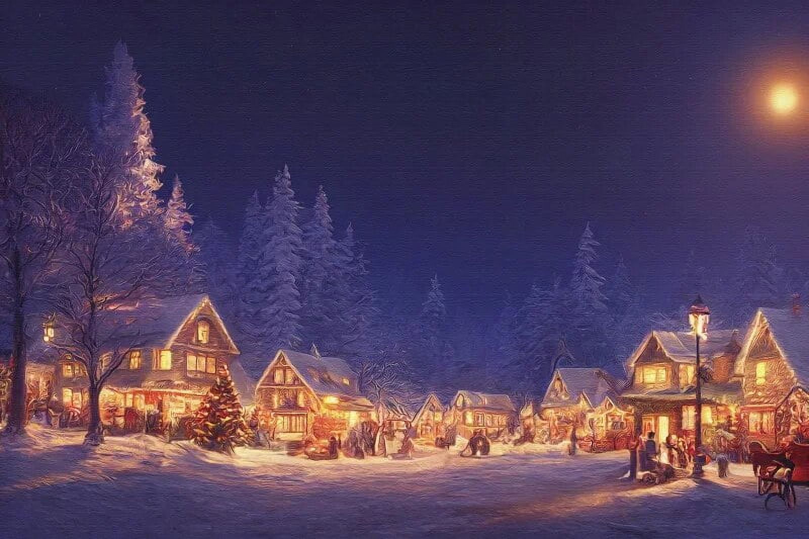 Winter Snow Backdrop Wooden House Outdoors Natural Mountains Scene Kid ...