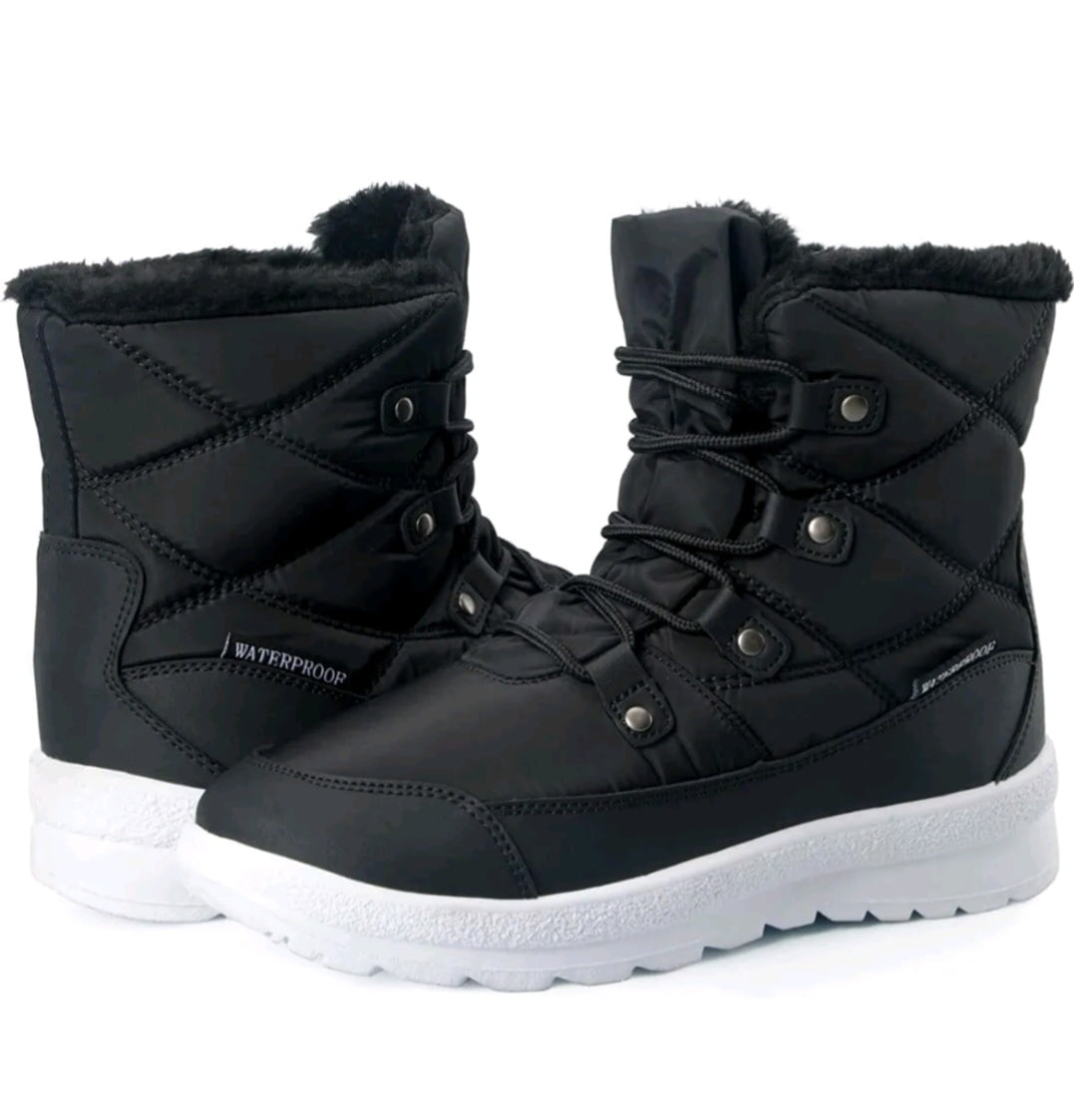 Winter Snow Boots Waterproof Ankle-High Booties, Medium, Low Heel, Flat ...