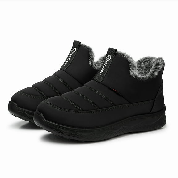 Men's Women's Winter Warm Snow Boots Slip-On Ankle Boots with Outdoor ...