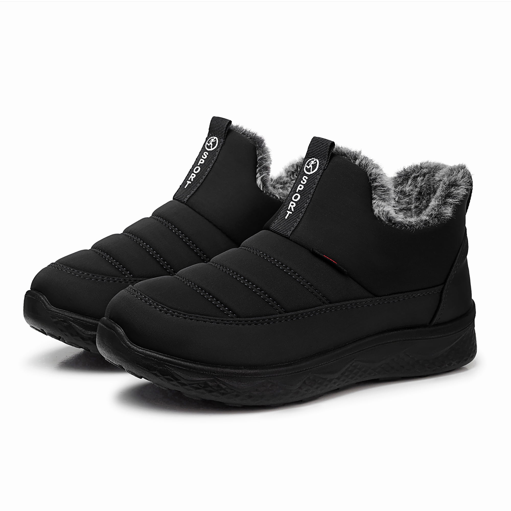 Winter Snow Boots For Women Warm Fur Lined Ankle Boots Outdoor Slip On Waterproof Booties