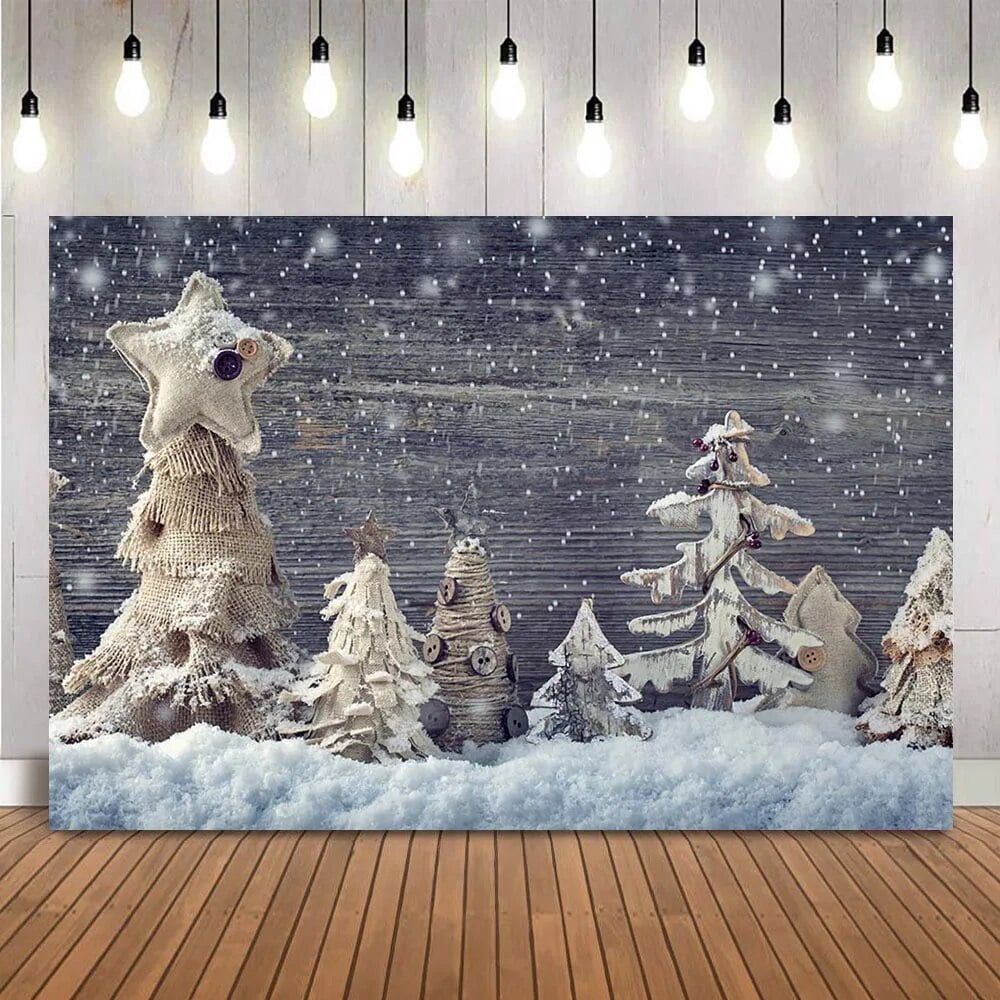 Winter Snow Christmas Photography Background Rustic wood photo ...