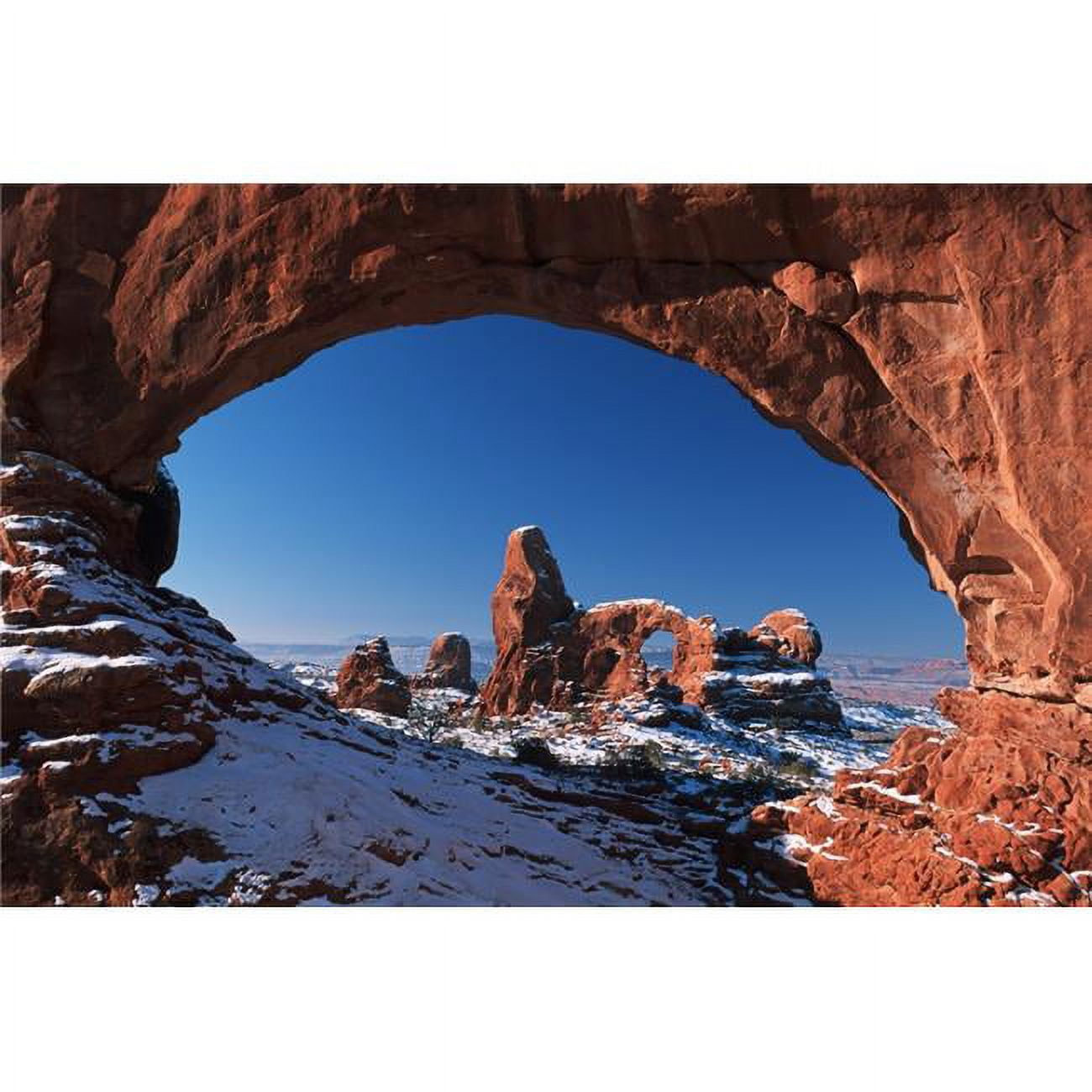 Winter Snow Covers Turret Arch Looking Through The North Window ...