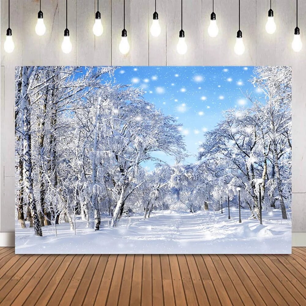 Winter Snow Forest Photography Backdrop Snowflake Portrait Kids ...