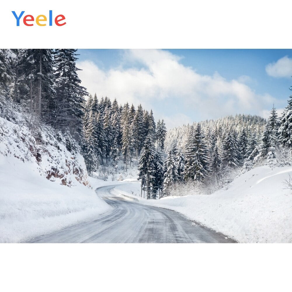 Winter Snow Forest Sunlight Road Cloud Sky Home Decoration Backdrop ...