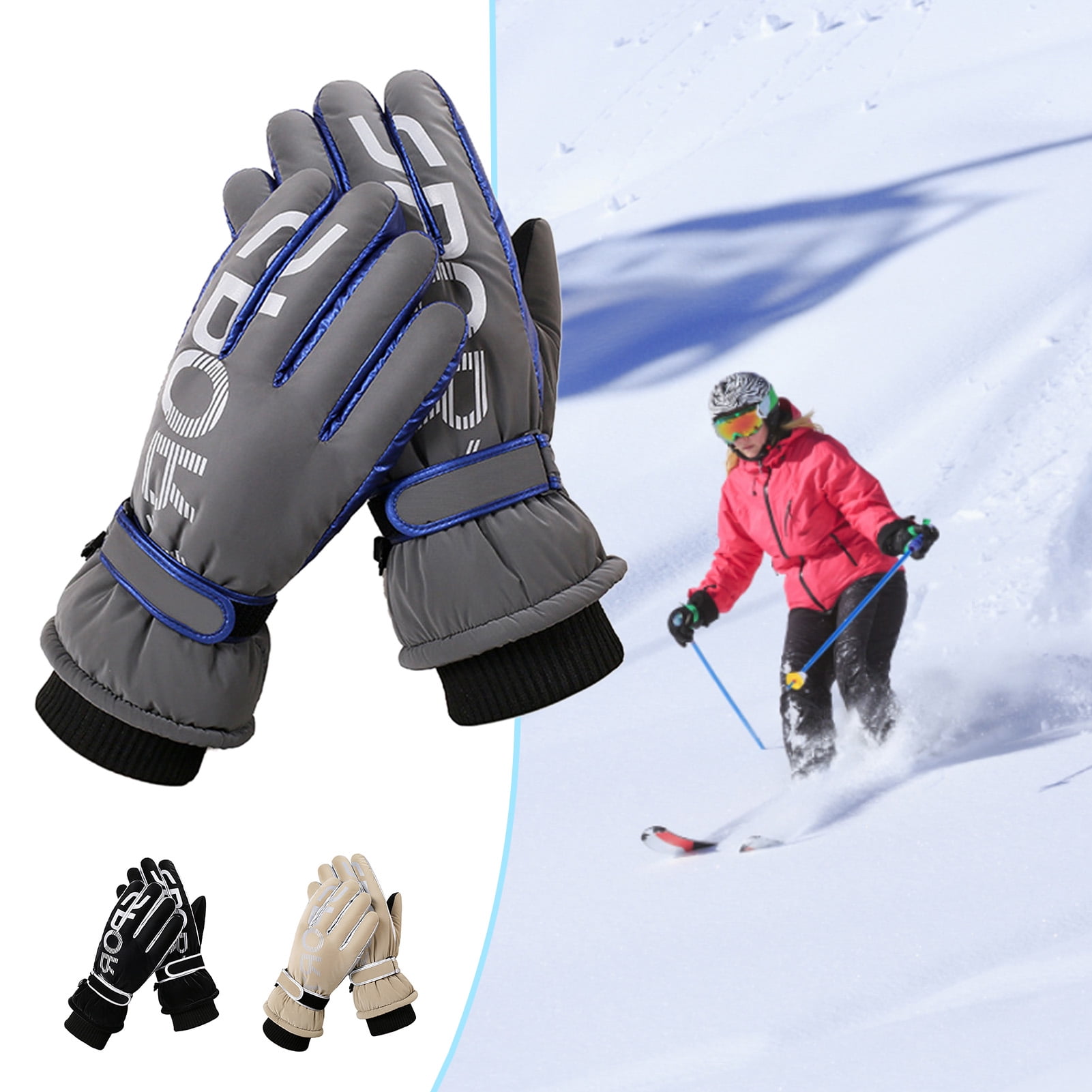 Winter Snow Gloves for Men Women,Outdoor Ski Gloves Waterproof ...