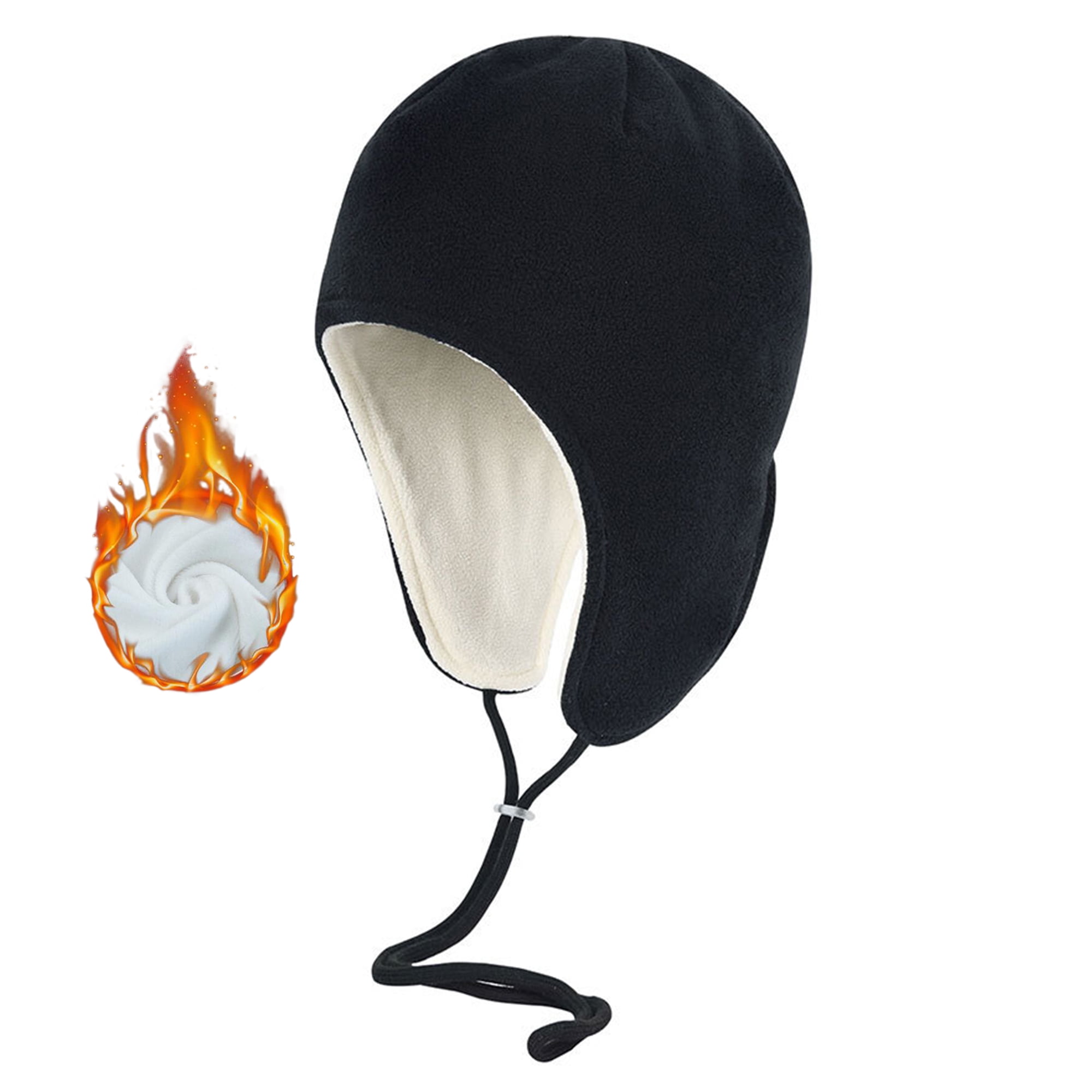 Winter Snow Hat Ear Cover Adjustable Drawstring Thermal Ski Hat Under ...