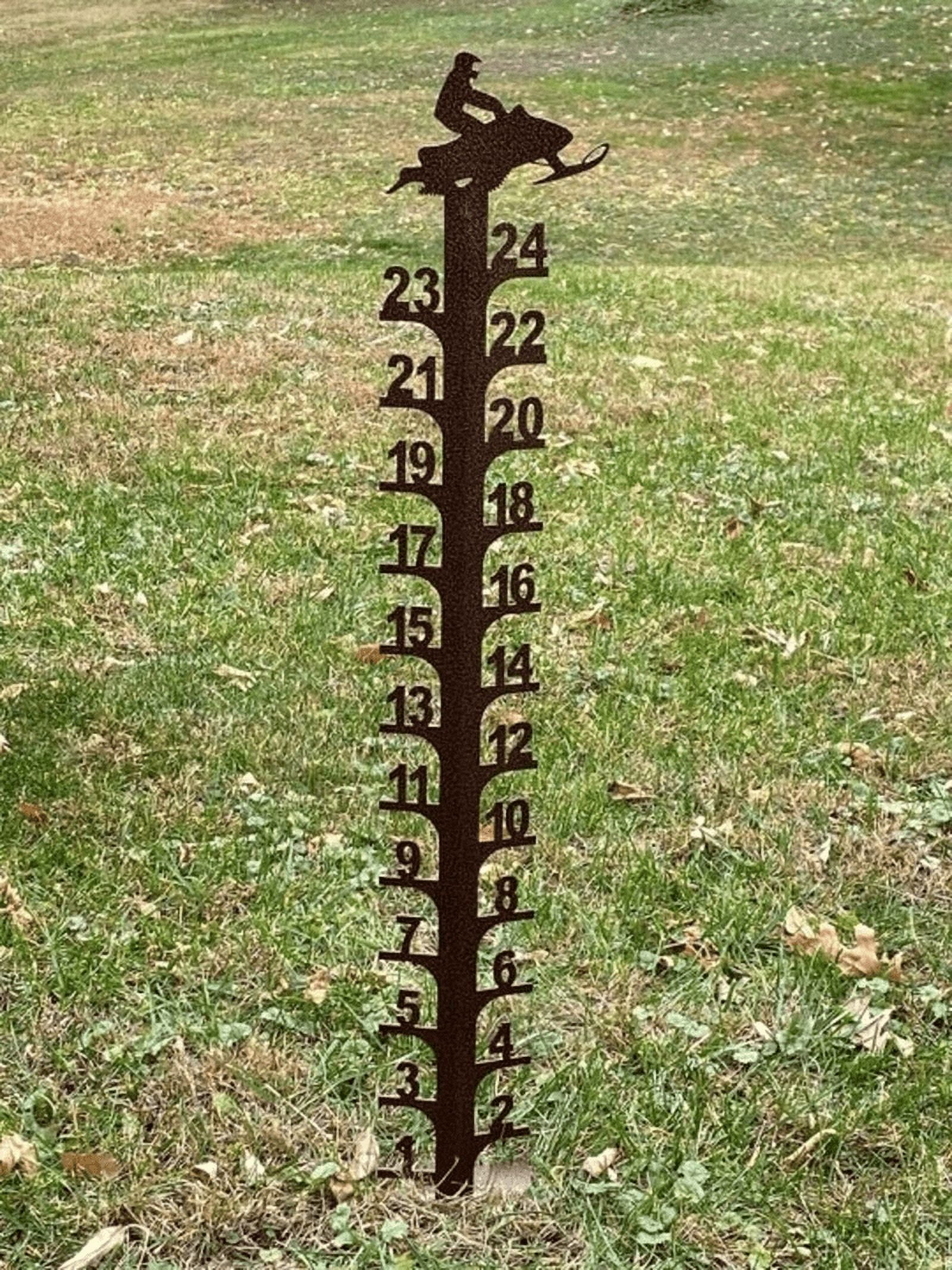 Winter Snow Meter Garden Lawn Snow Mountain Motorcycle Snow Gauge Metal ...