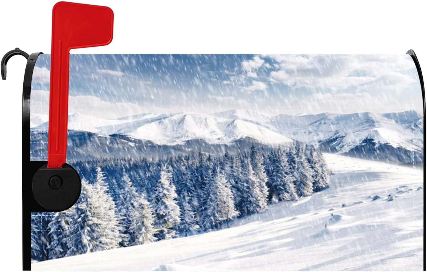 Winter Snow Mountain Mailbox Cover Snowflake Snow Freeze Trees Merry ...