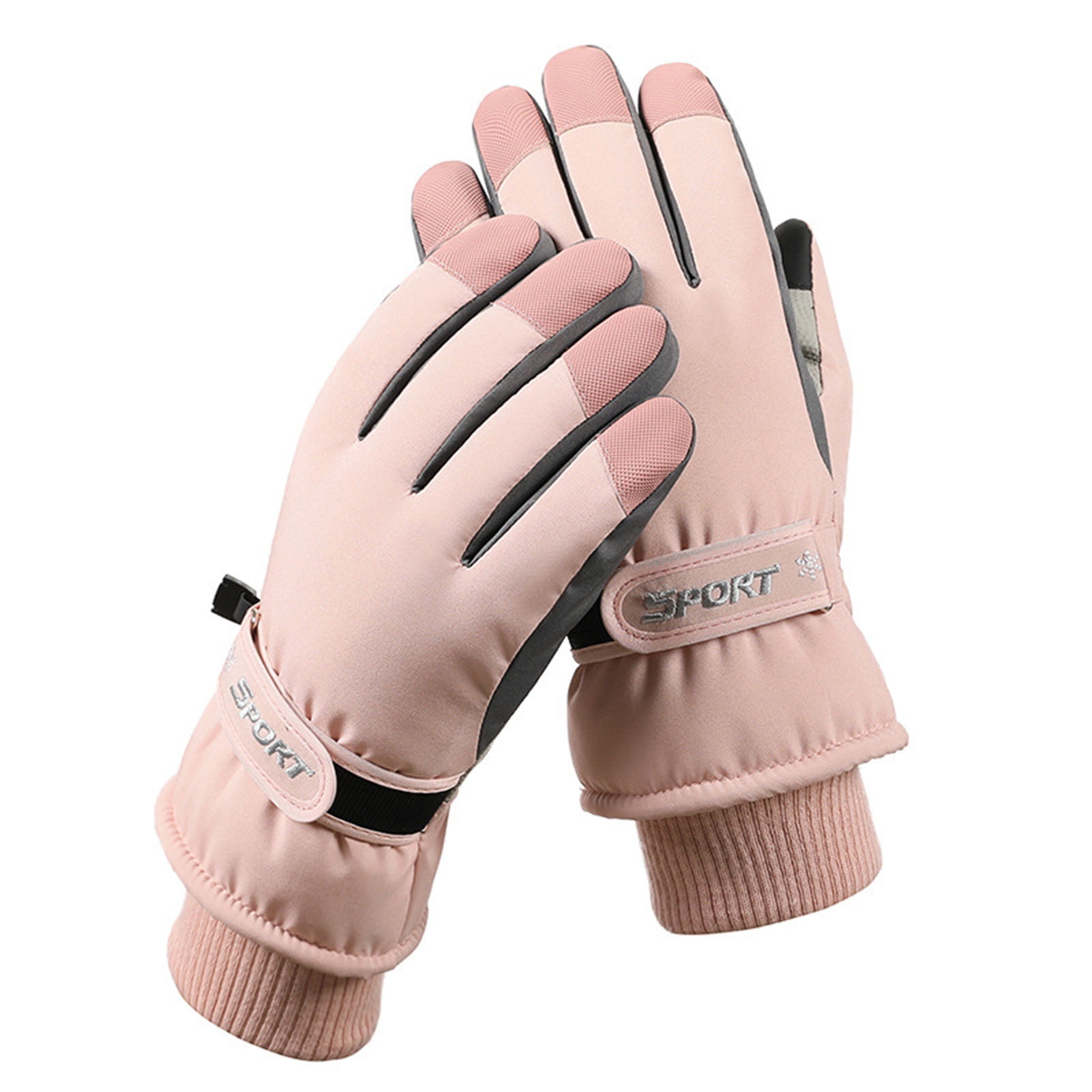 Winter Snow Ski Gloves Waterproof Driving Gloves Faux Fur Warm Gloves ...