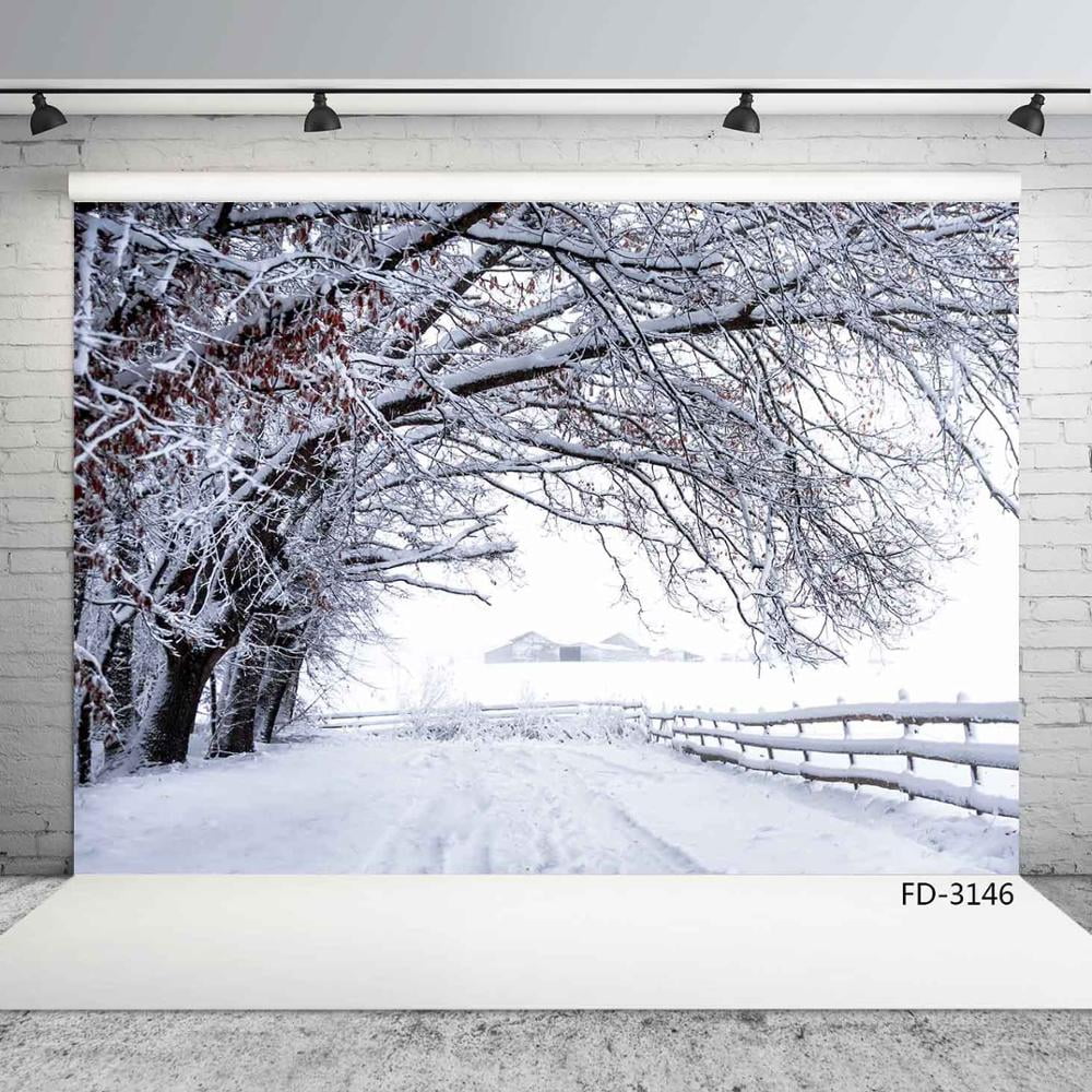 Winter Snow Snowfield Tree Farm View Photocall Background Vinyl Baby ...