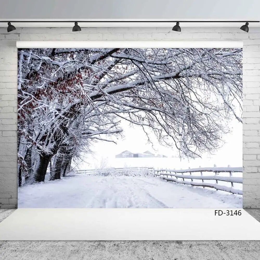 Winter Snow Snowfield Tree Farm View Photocall Background Vinyl Baby ...