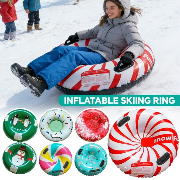 Winter Snow Tube - Family Winter Inflatable Snow Tube, 32.7 Inch Skiing ...
