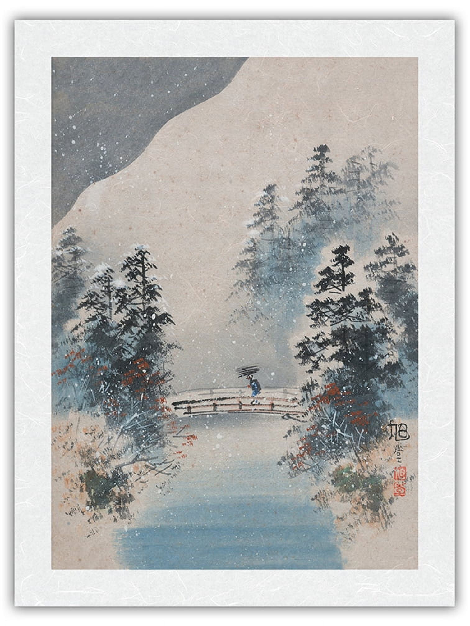Winter Snow - Vintage Japanese Woodblock Print by Kyokudo c.1900s ...
