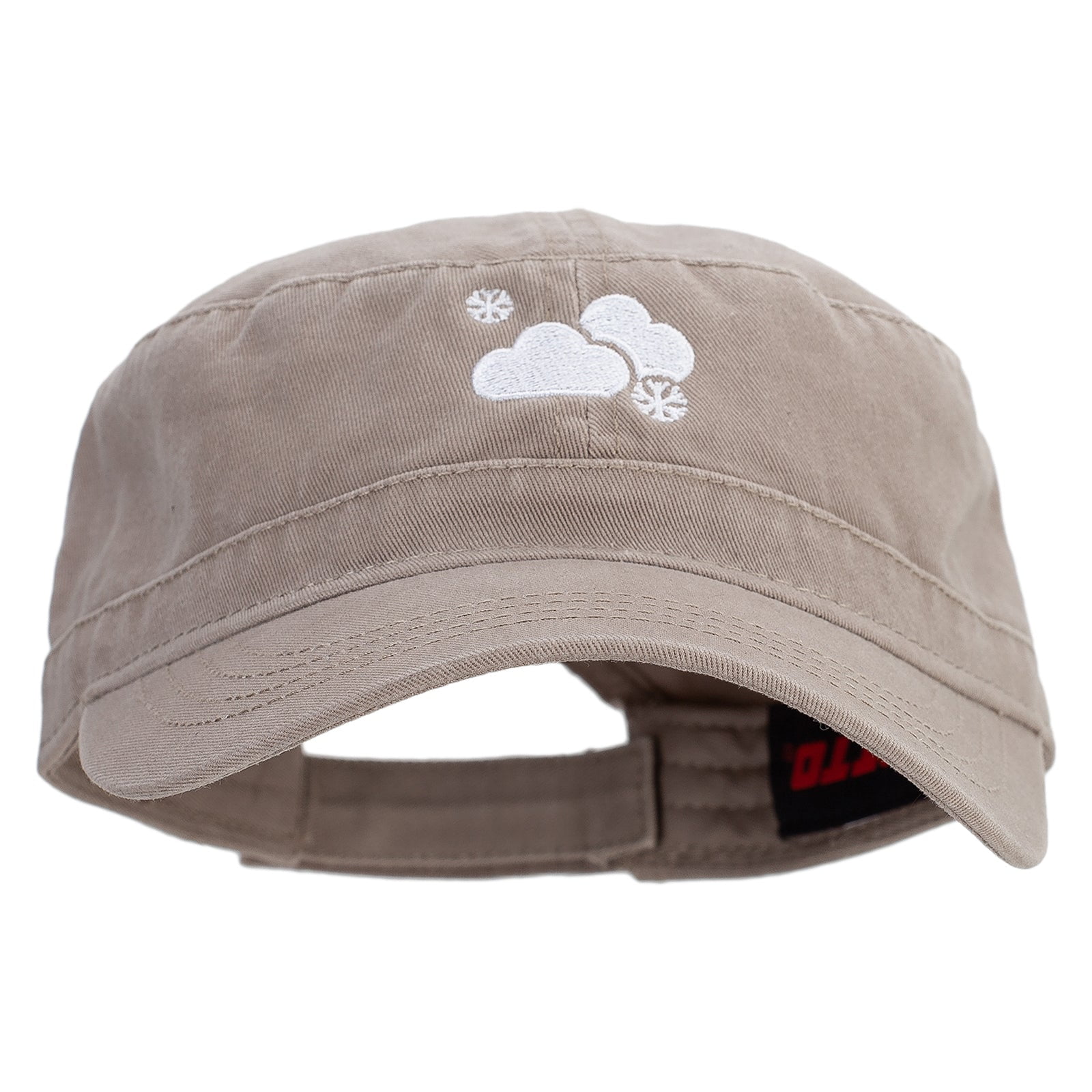 Winter Snowfall Embroidered Garment Washed Adjustable Army Cap - Dk ...