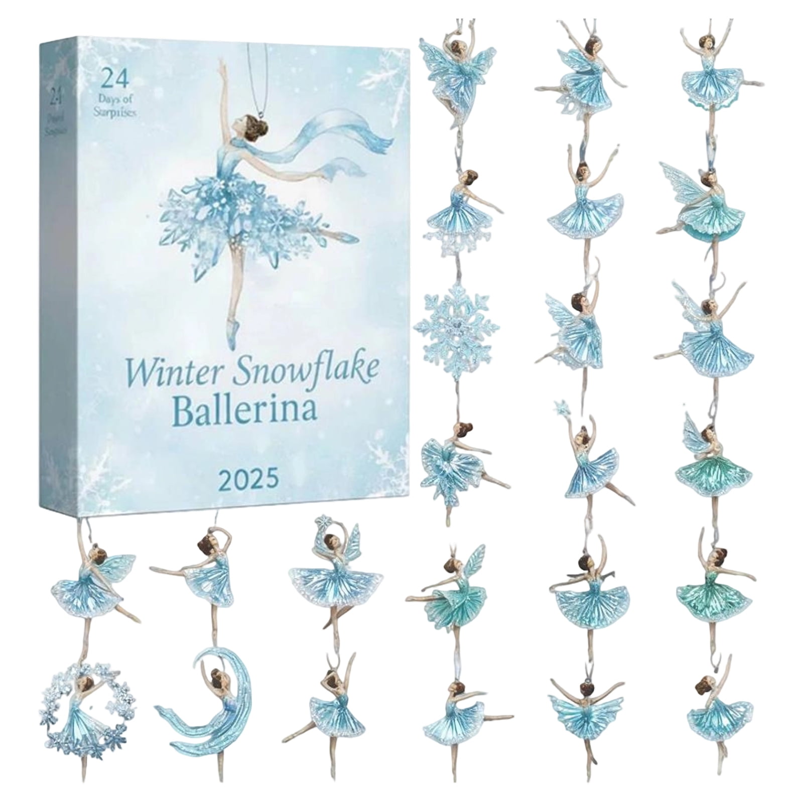 Winter Snowflake Ballerina Advent Calendar 2025,24PCS Winter Snowflake ...