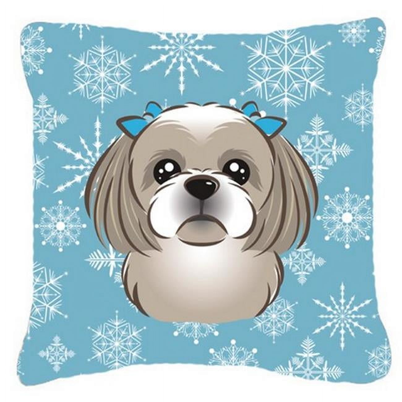 Winter Snowflake Dog Face Design Fabric Decorative Pillow - Walmart.com