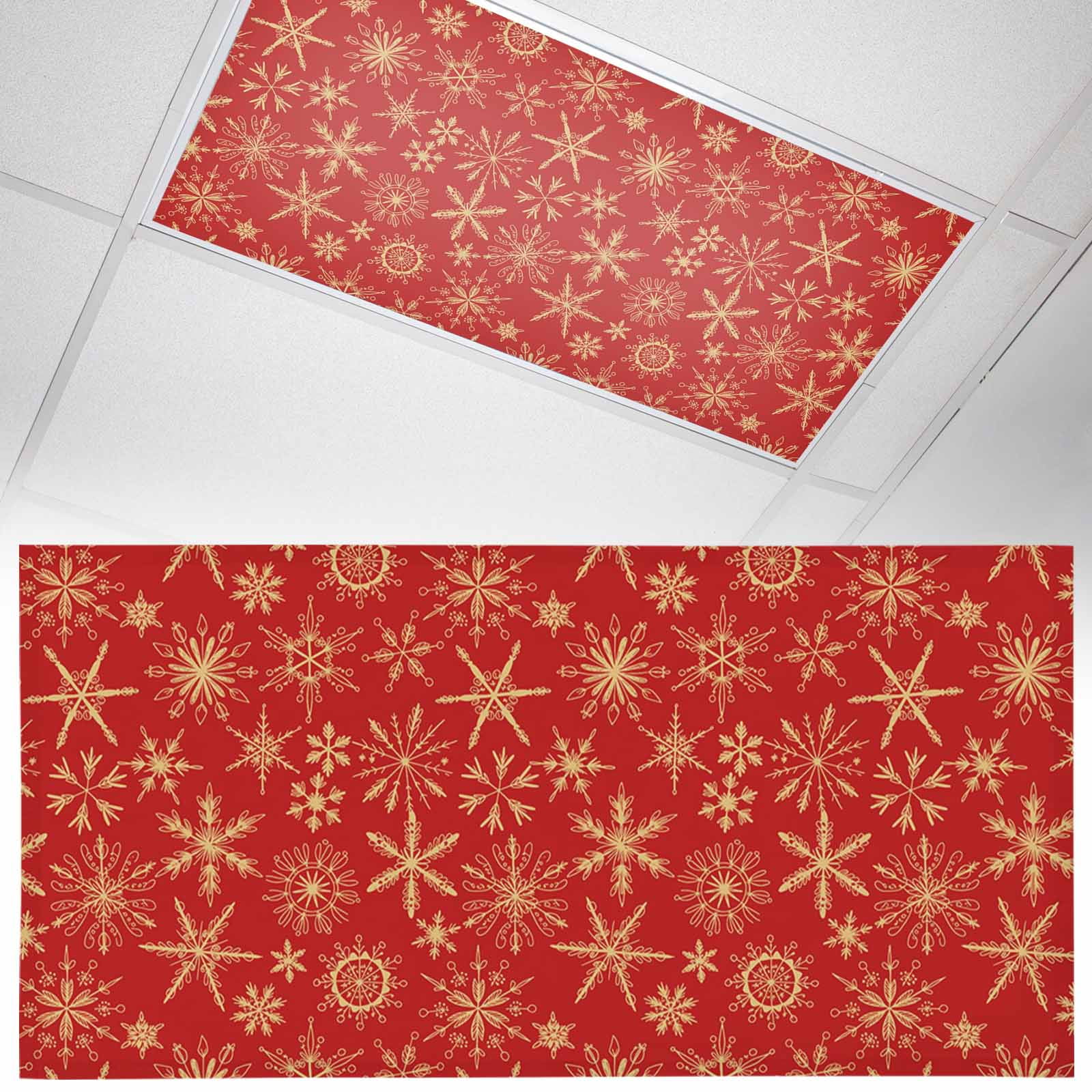 Winter Snowflake Fluorescent Light Covers Christmas Red Background ...