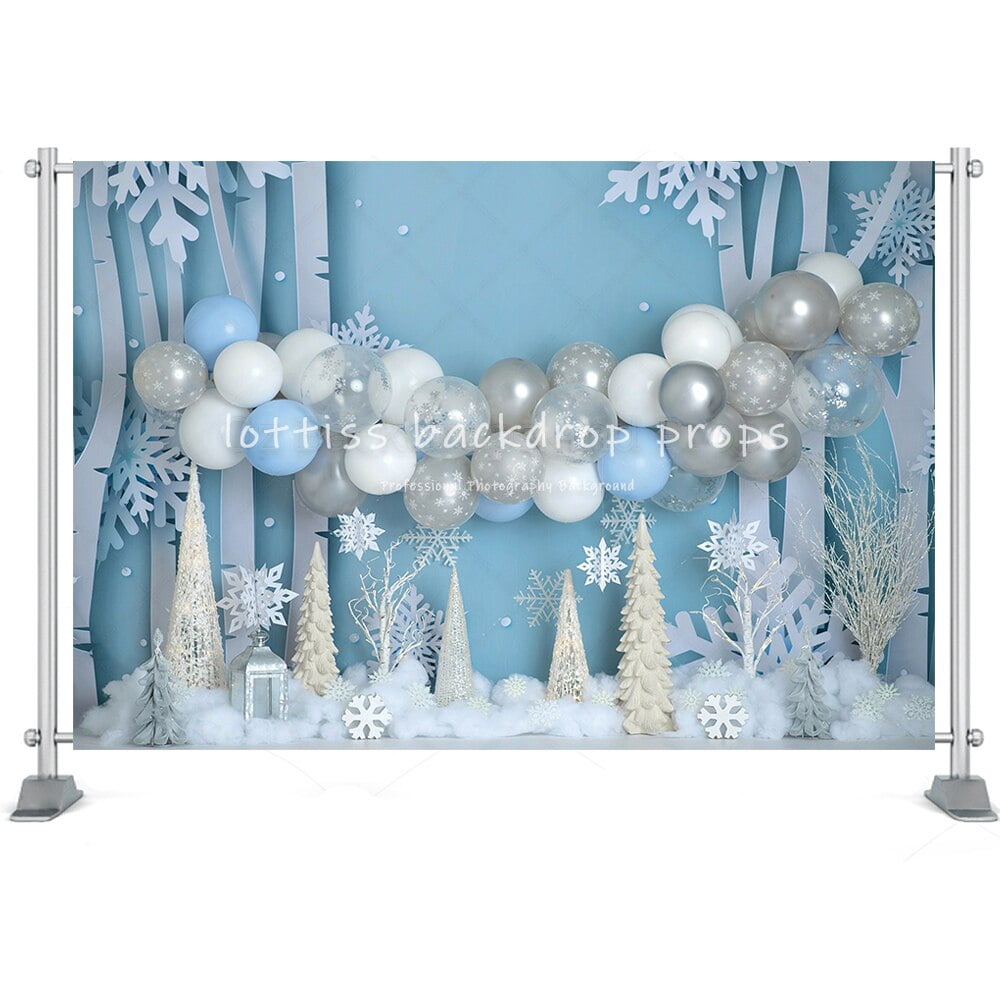Winter Snowflake Forest Backdrop Wonderland Kids Cake Smash Props ...