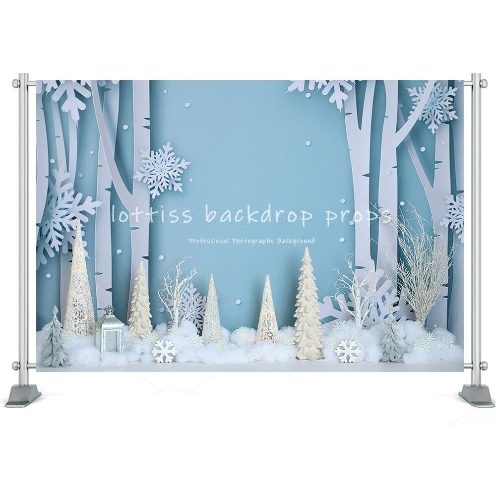 Winter Snowflake Forest Backdrop Wonderland Kids Cake Smash Props ...