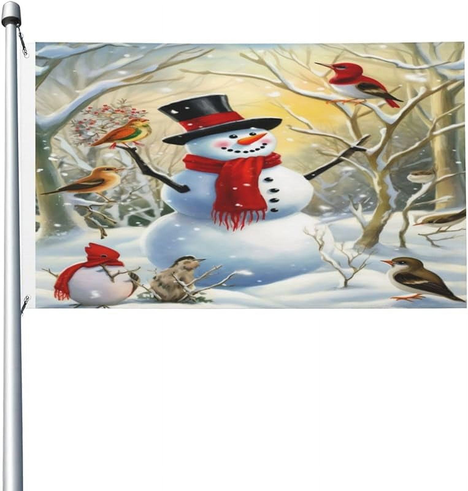 Winter Snowflake Pine Red Christmas Tree Wood Flag, 3x5Ft Polyester ...