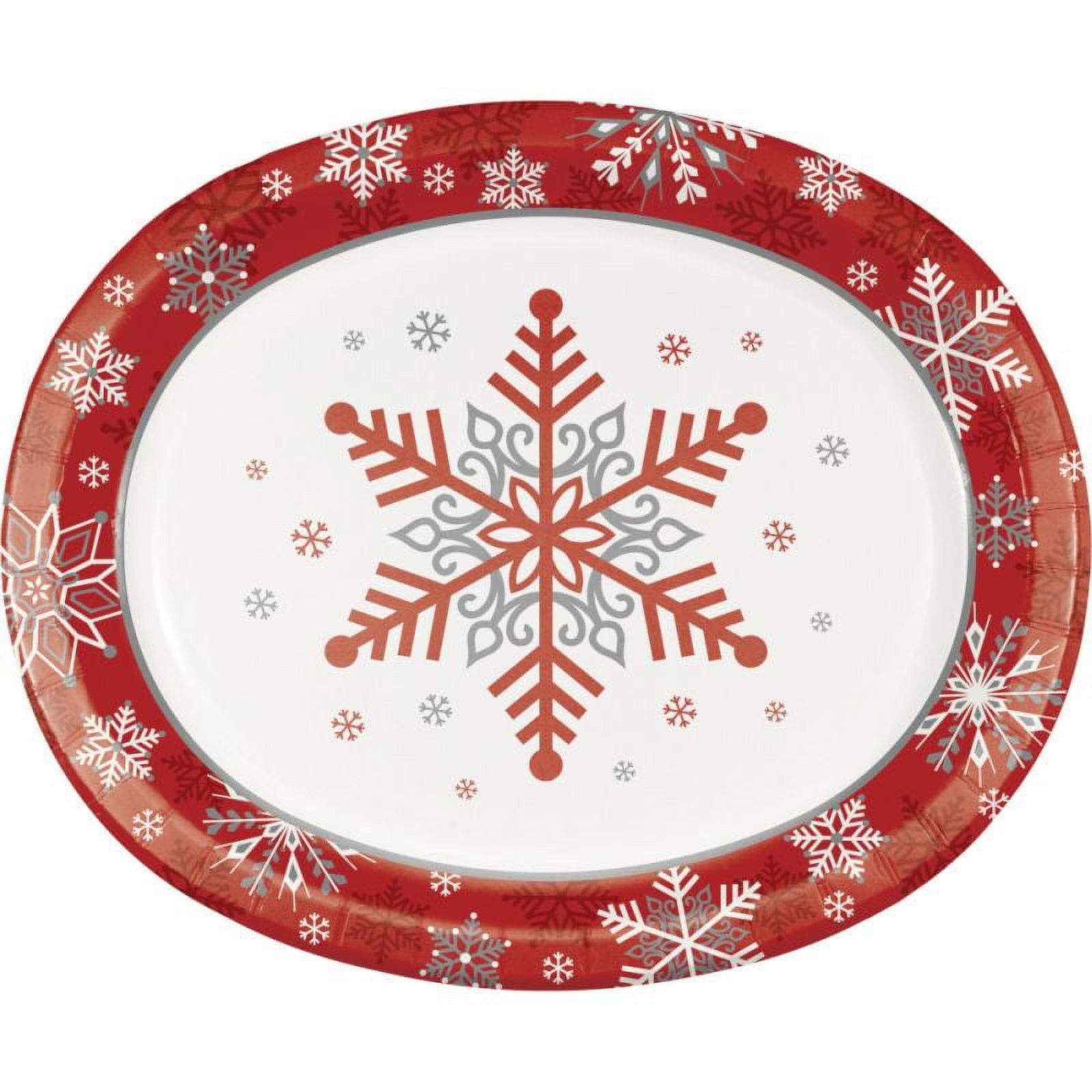 Winter Snowflakes 12-inch Oval Paper Plates 8 Per Pack - Walmart.com