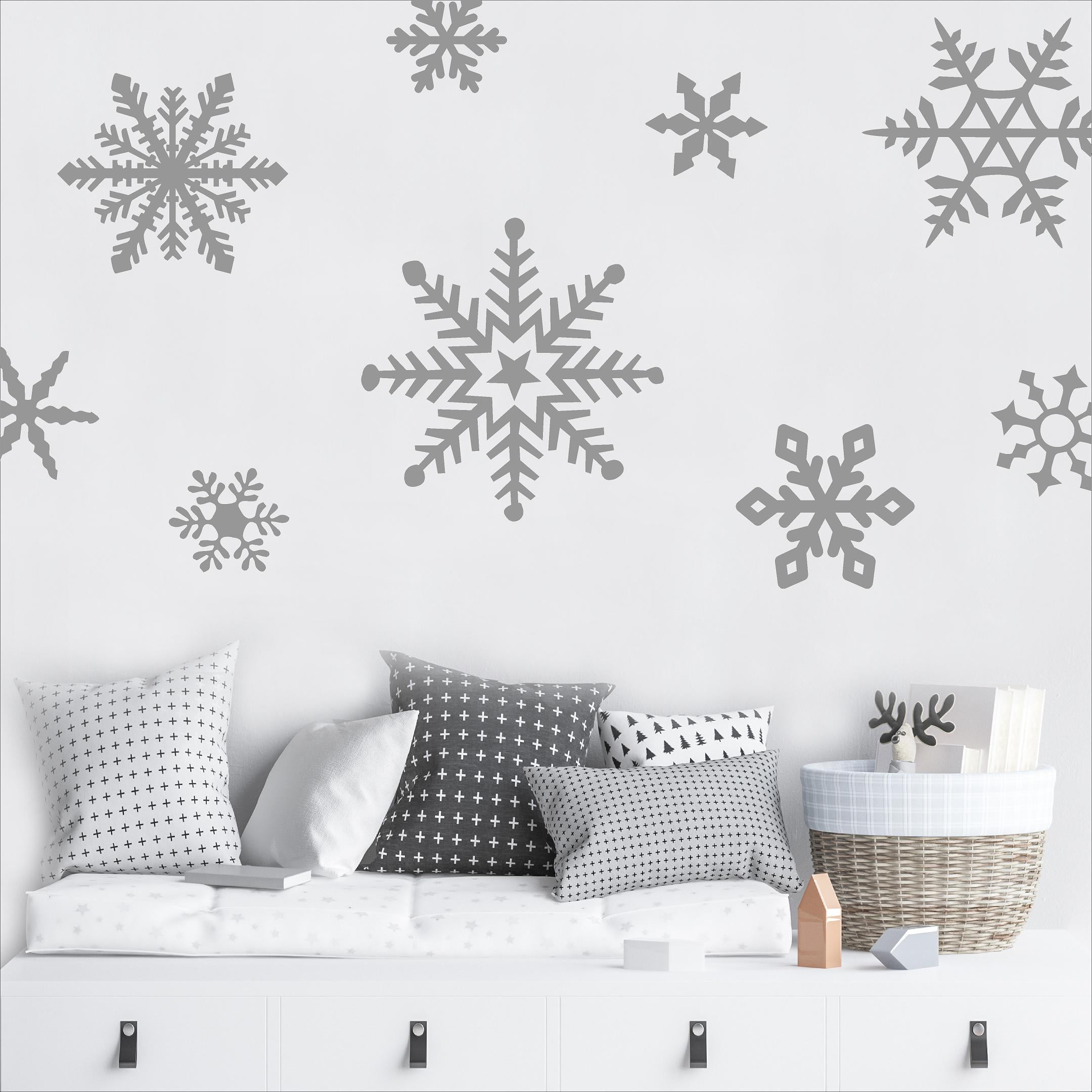 Winter Snowflakes Christmas Decals and Decor Vinyl Lettering Decal ...