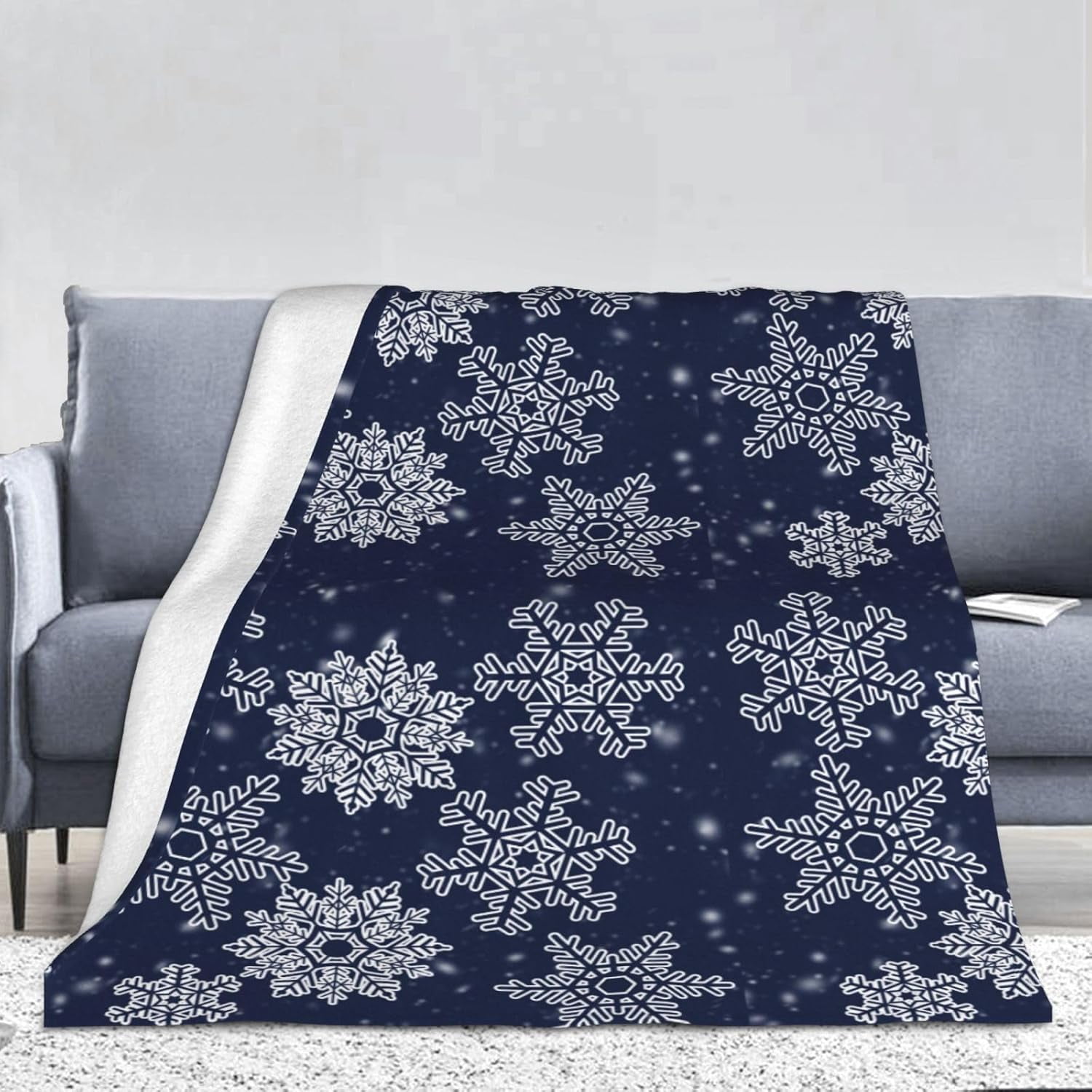 Winter Snowflakes Throw Blanket Christmas Decoration Soft and Warm ...