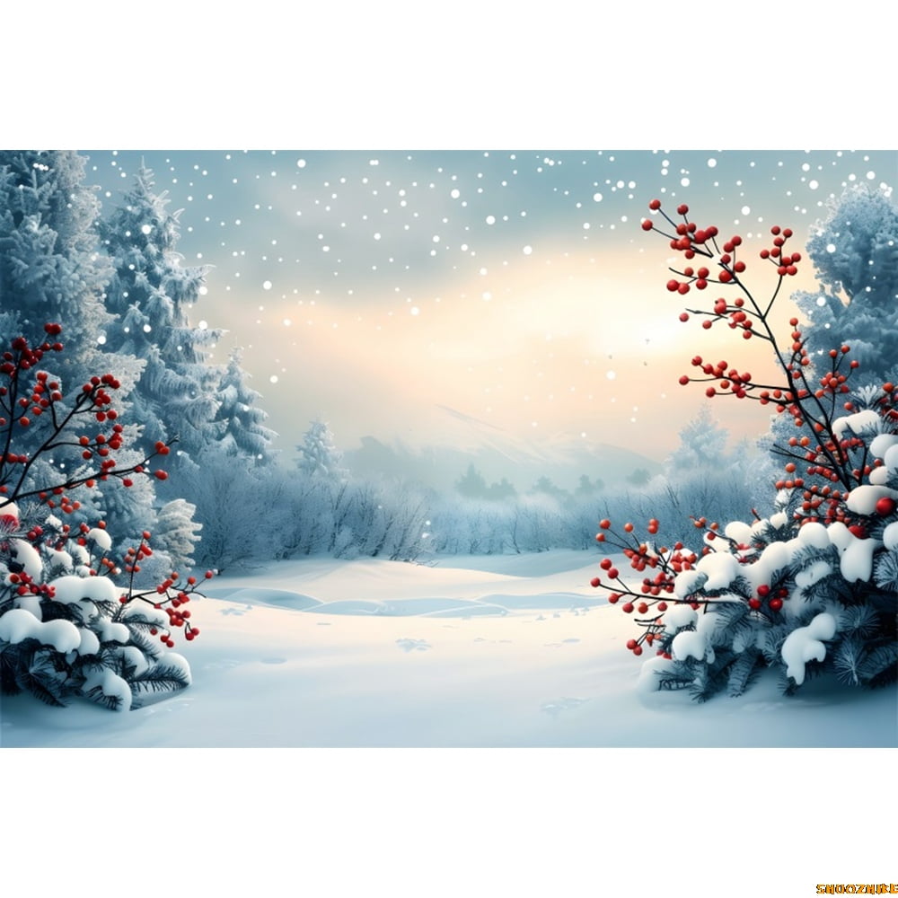 Winter Snowman Background Forest Natural Scery Pine Tree Snowflake ...