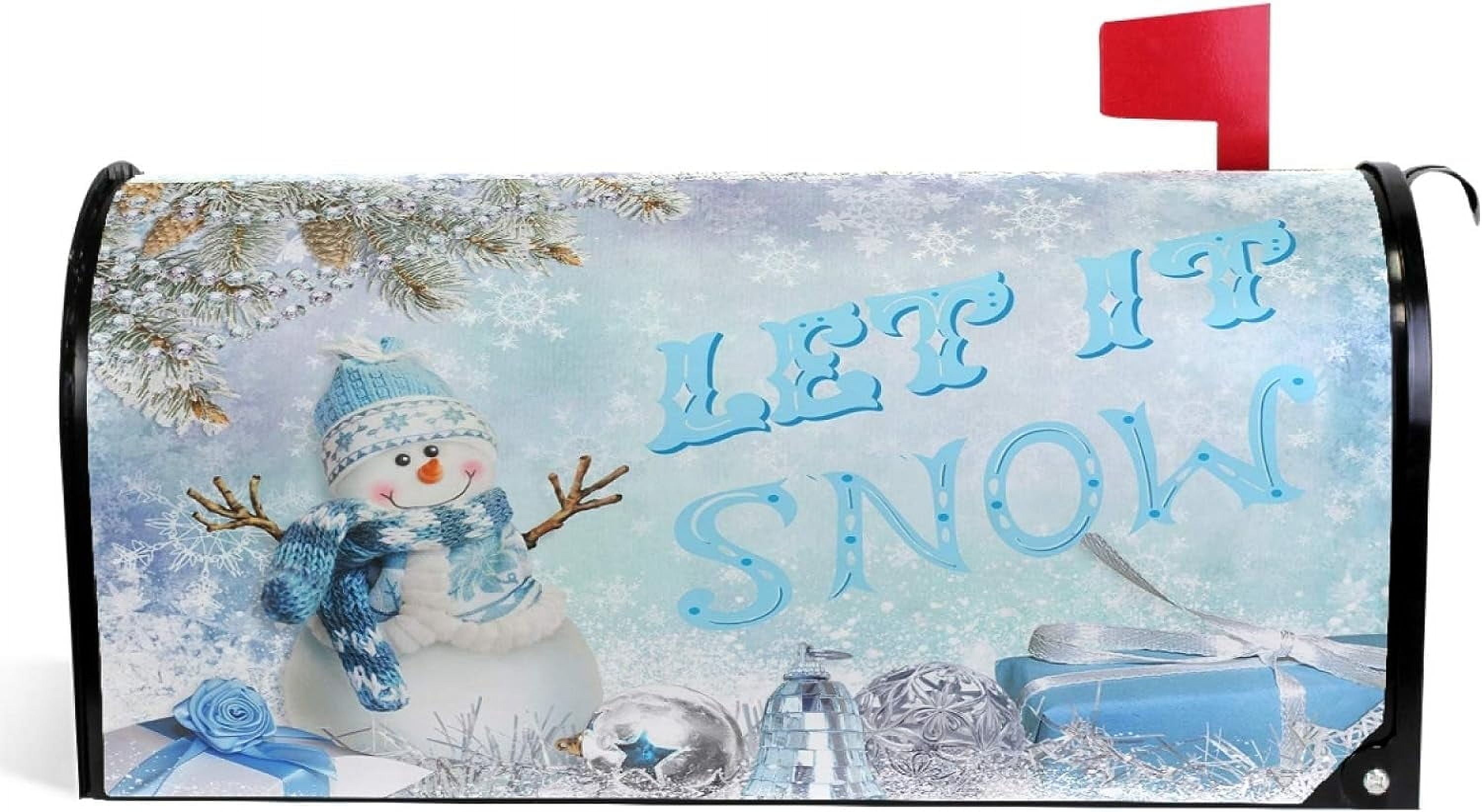Winter Snowman Mailbox Cover Let it Snow Snowflakes Mailbox Covers ...