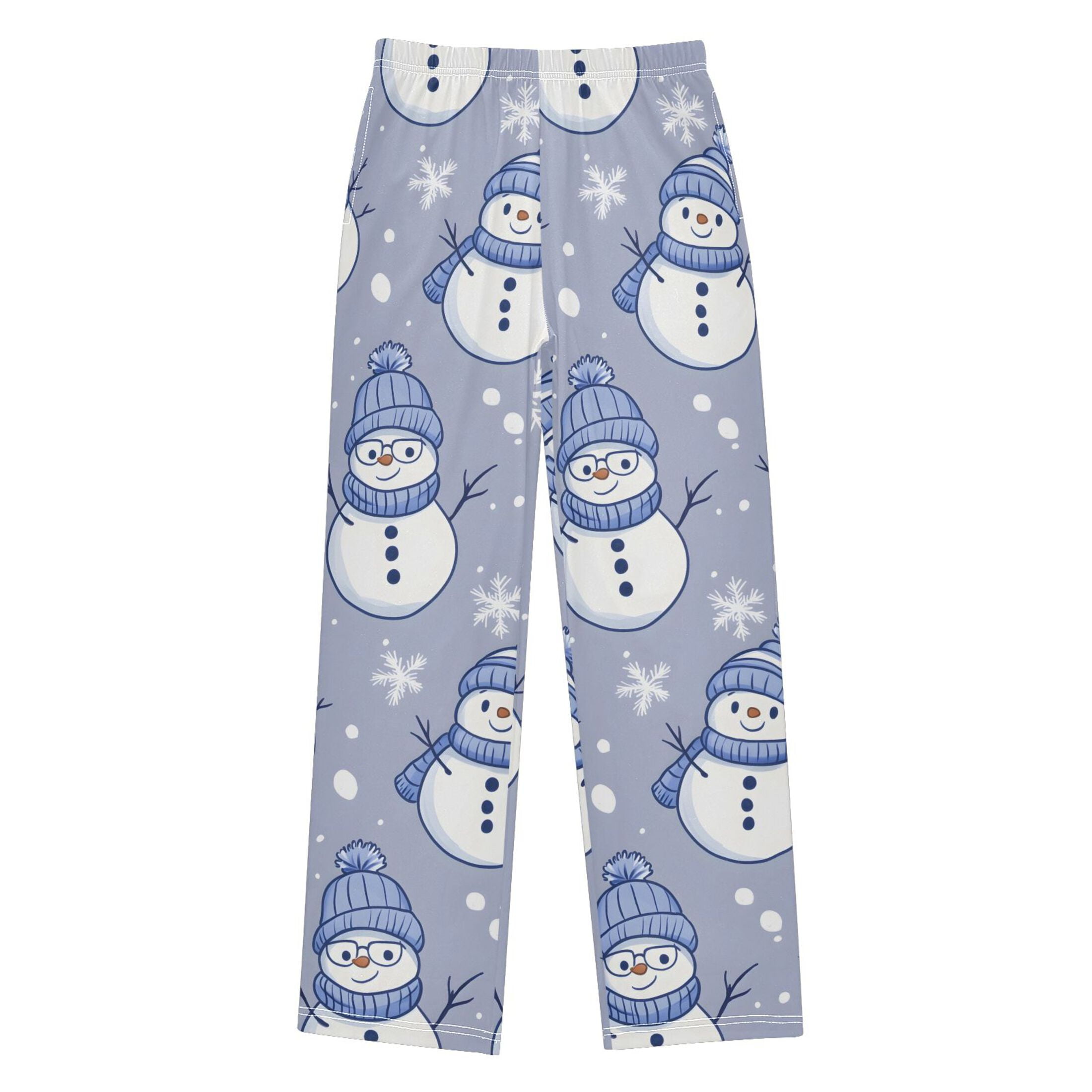 Winter Snowman Pattern Pajama Pants Soft Lightweight Lounge Pants ...