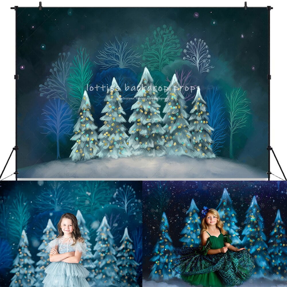 Winter Snowy Forest Backdrops Kids Photocall Child Baby Adult Portrait ...