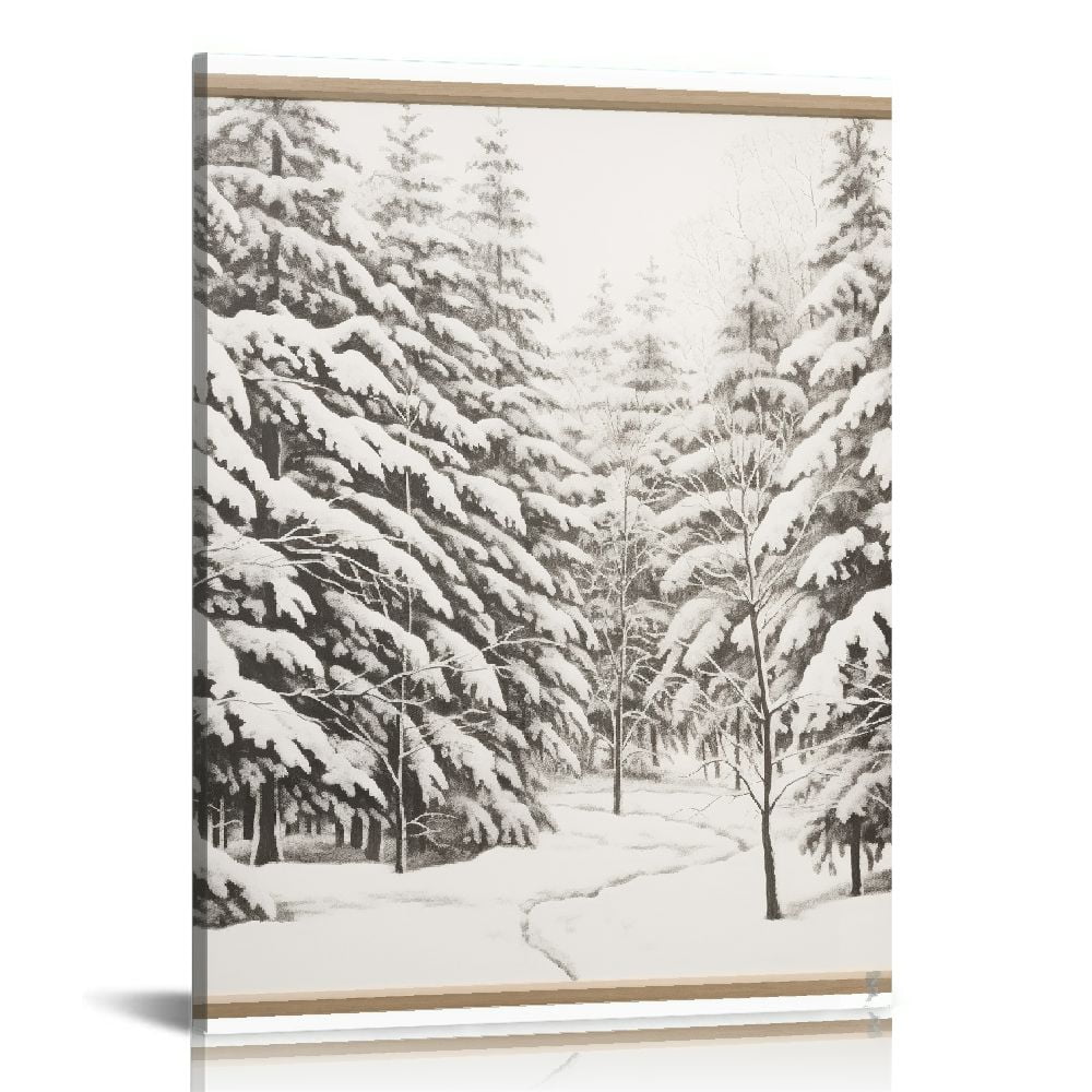Winter Snowy Forest Prints Snow Covered Pine Trees Prints Posters Wall ...