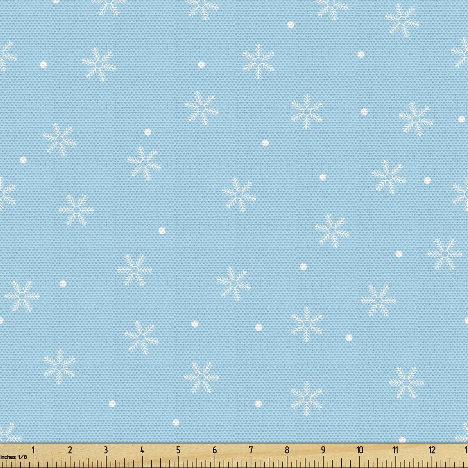 Ambesonne Winter Fabric by the Yard Upholstery, Soft Snowfall on Blue ...