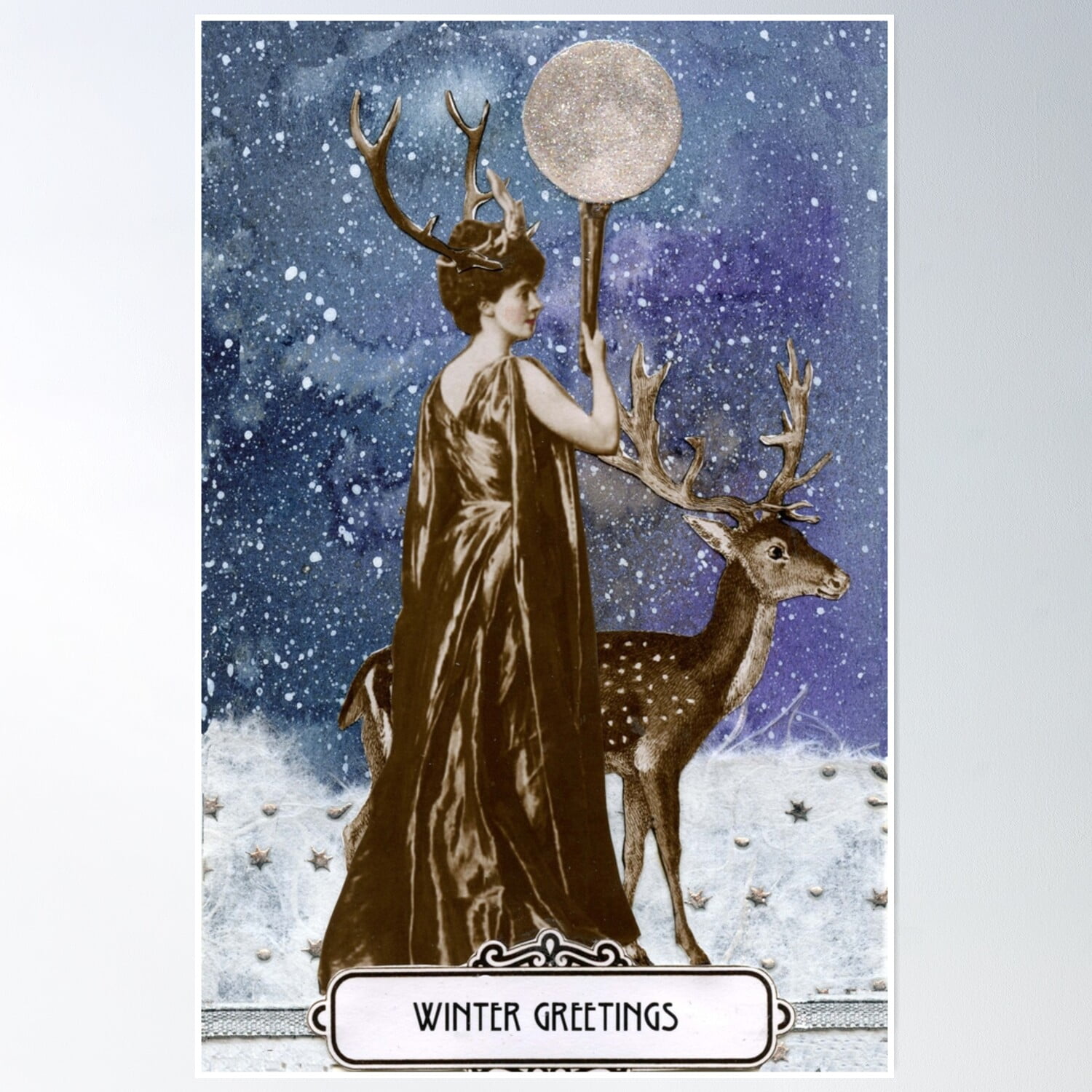 Winter Solstice Moon Goddess Poster Wall Art, Modern Wall Decor, 8x12 UNFRAMED - Walmart.com