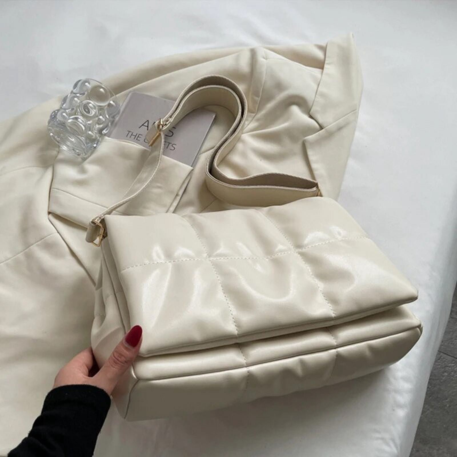 Winter Space Cotton Down Shoulder Bag Female Leather Flap Crossbody Bag ...