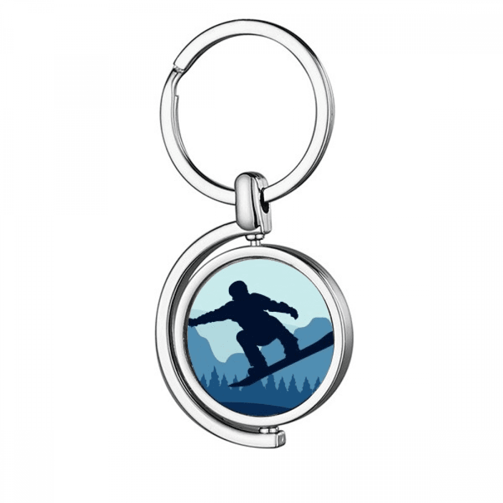 Winter Sport Pattern Ski Suit and Boots Rotating Keychain Metal Keyring ...