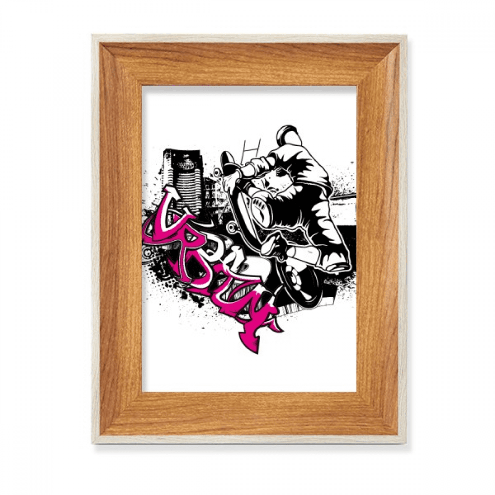 Winter Sport Skiing City Illustration Desktop Wooden Photo Frame ...
