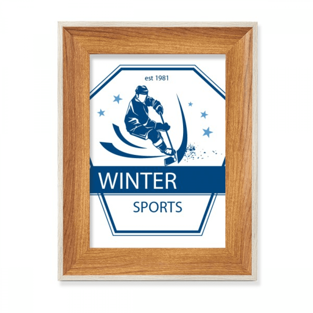 Winter Sport Skiing Snow Illustration Desktop Wooden Photo Frame ...