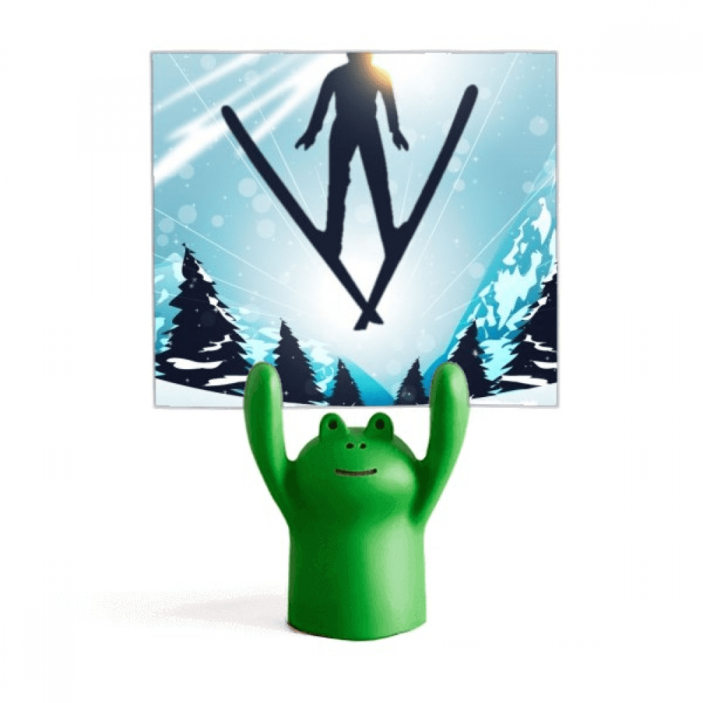 Winter Sport Skiing Tree Watercolor Memo Holder Cartoon Animal Frog ...