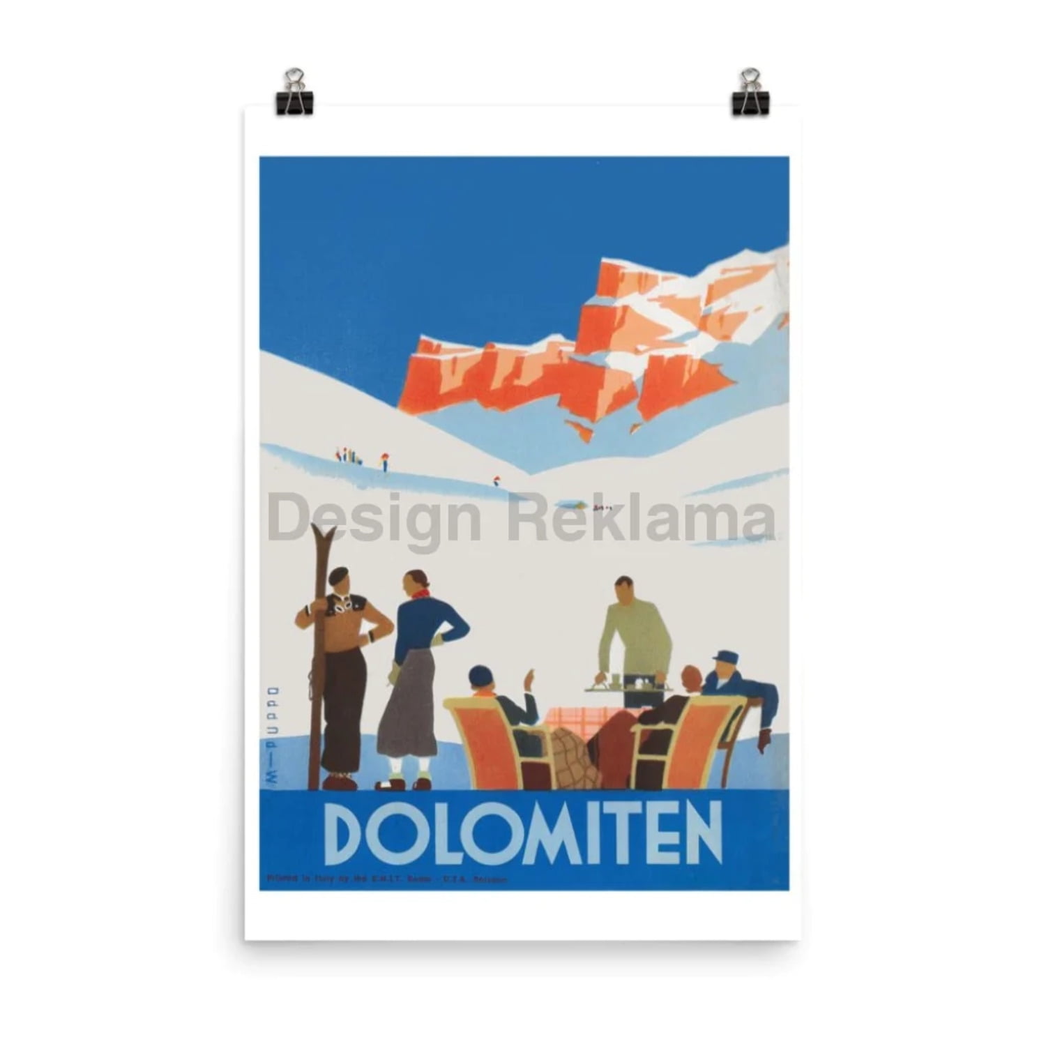 Winter Sport in the Dolomites Poster, circa 1938. Cover graphic by ...