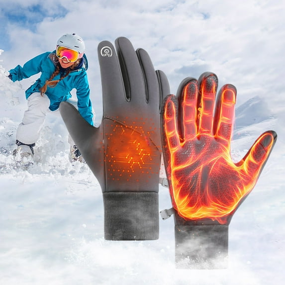Winter Sports Fleece Warm Gloves, Men’s Women’s Non-Touchscreen Ski ...