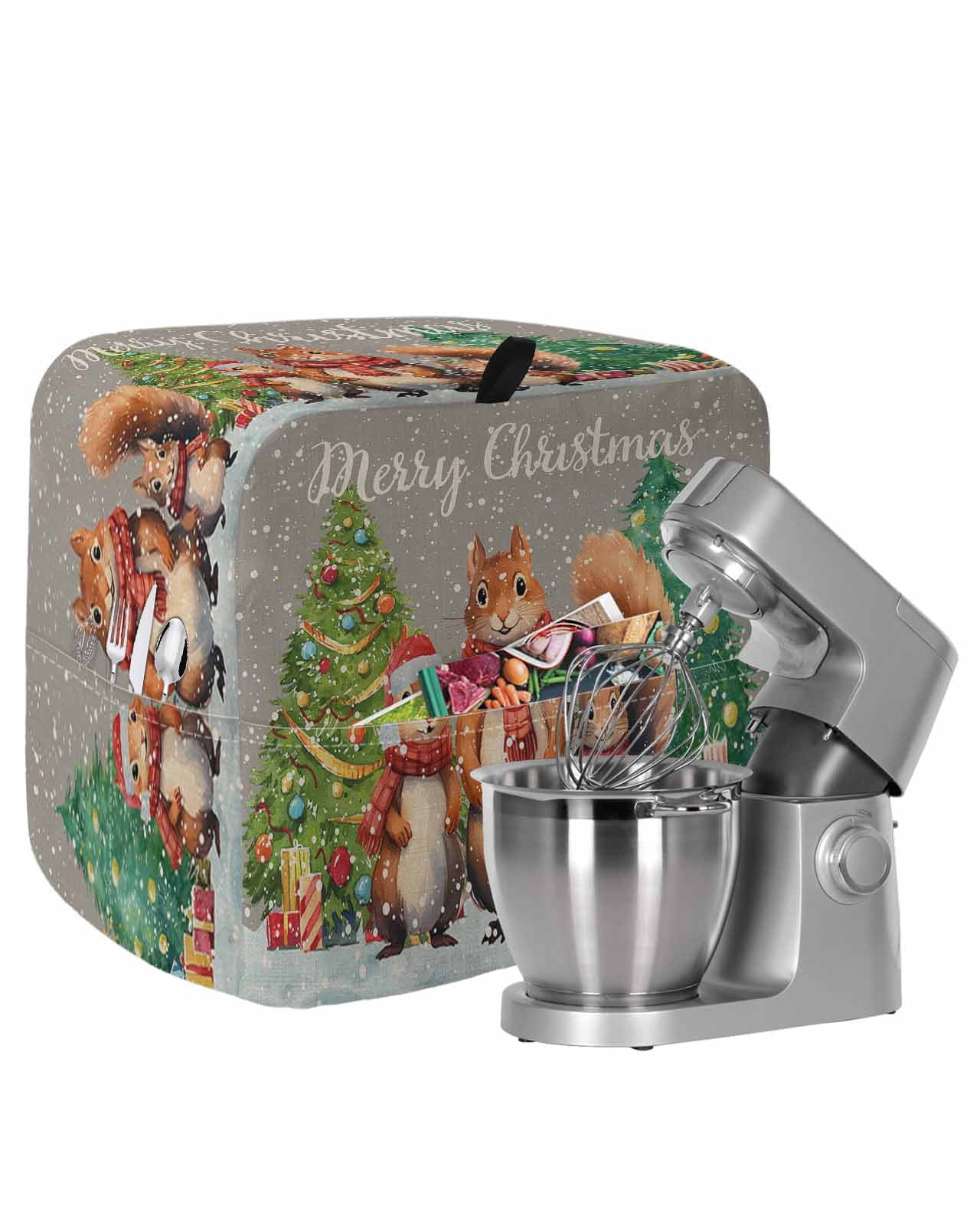 Winter Squirrel, Stand Mixer Dust Cover with Storage Pocket & Handles ...