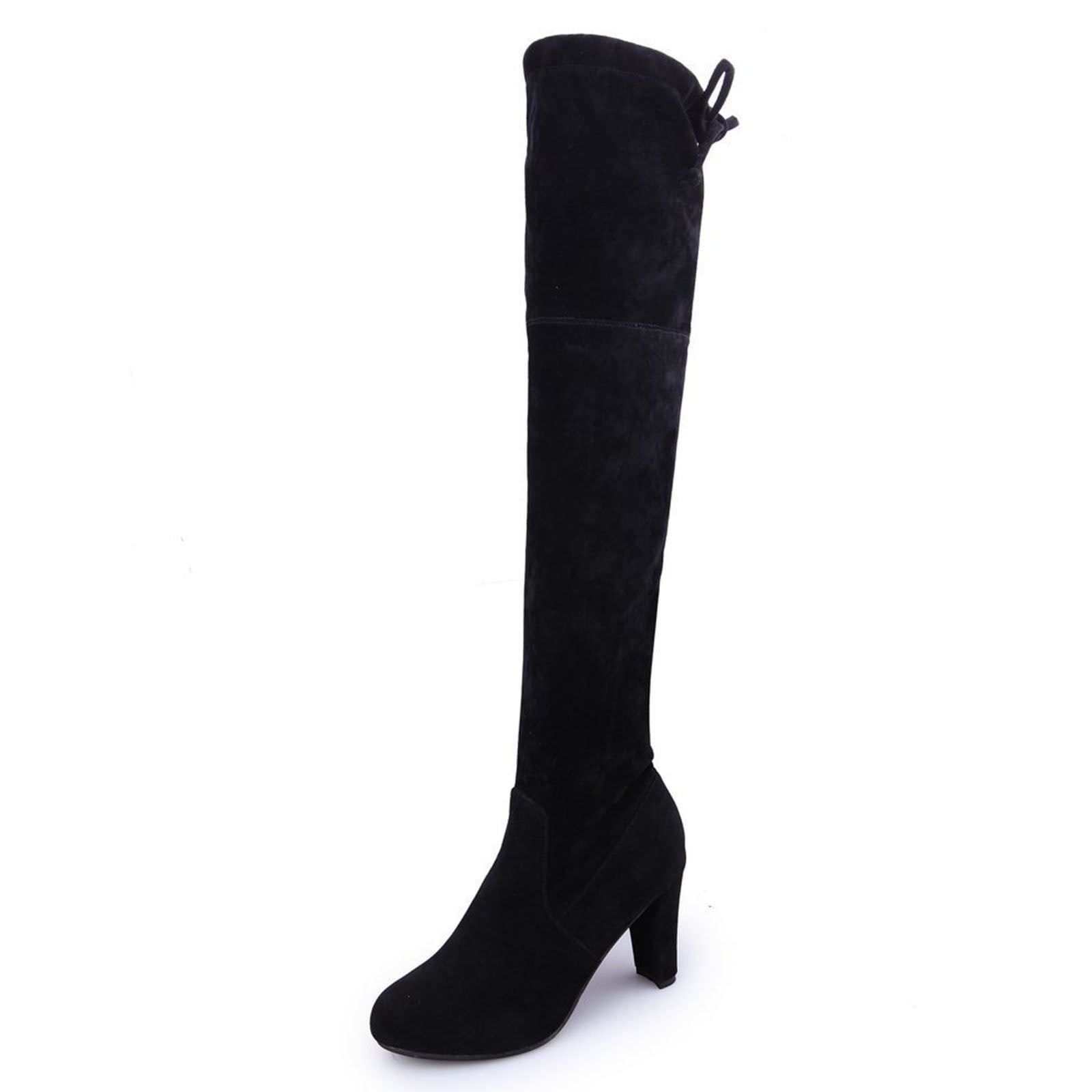 Winter Suede Thigh High Boots Soft Warm Over The Knee Riding Boots ...