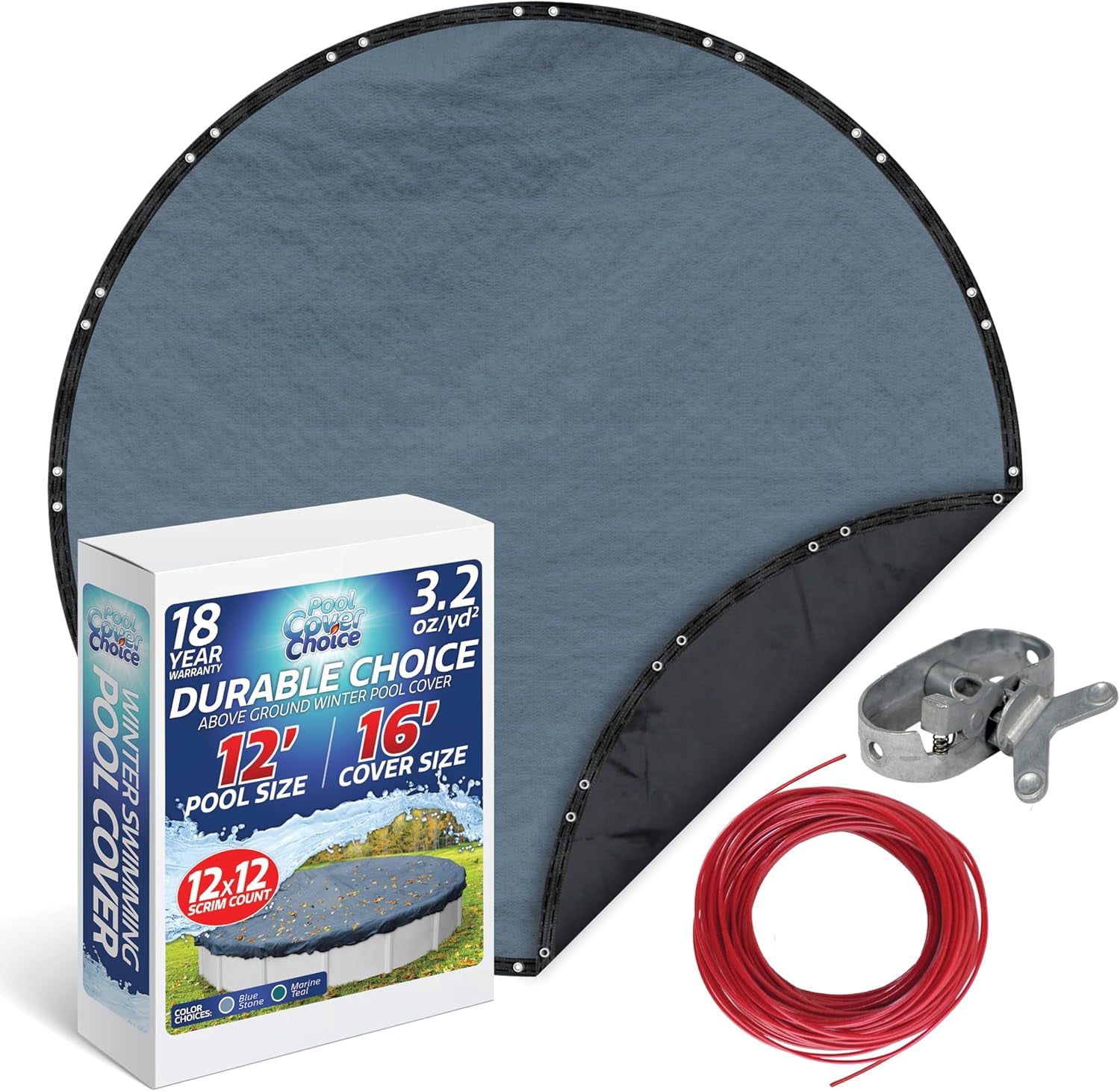 Winter Swimming Pool Cover for 12 ft Aboveground Round Pool Size ...