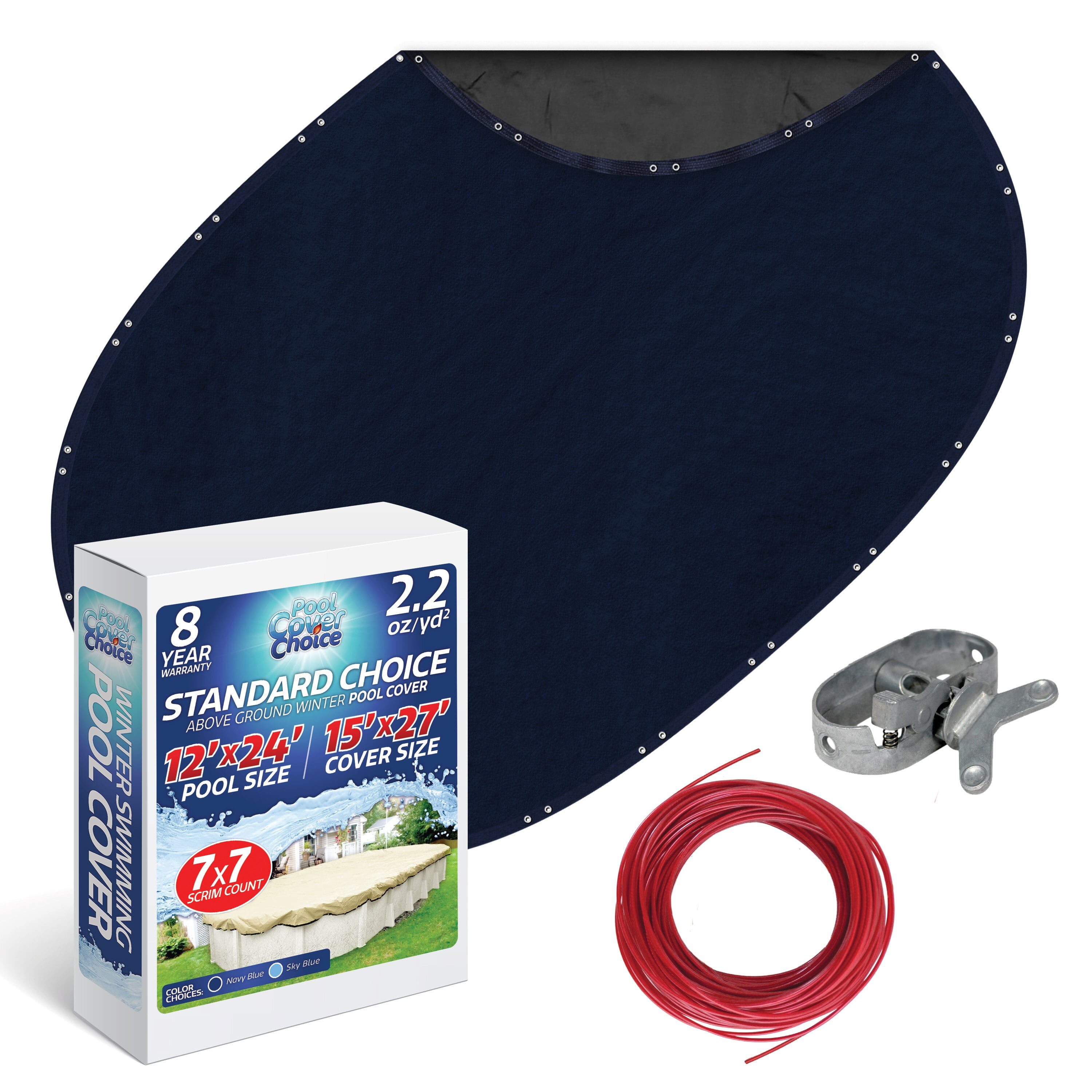 Winter Swimming Pool Cover for 12 ft x 24 ft Aboveground Oval Pool Size ...